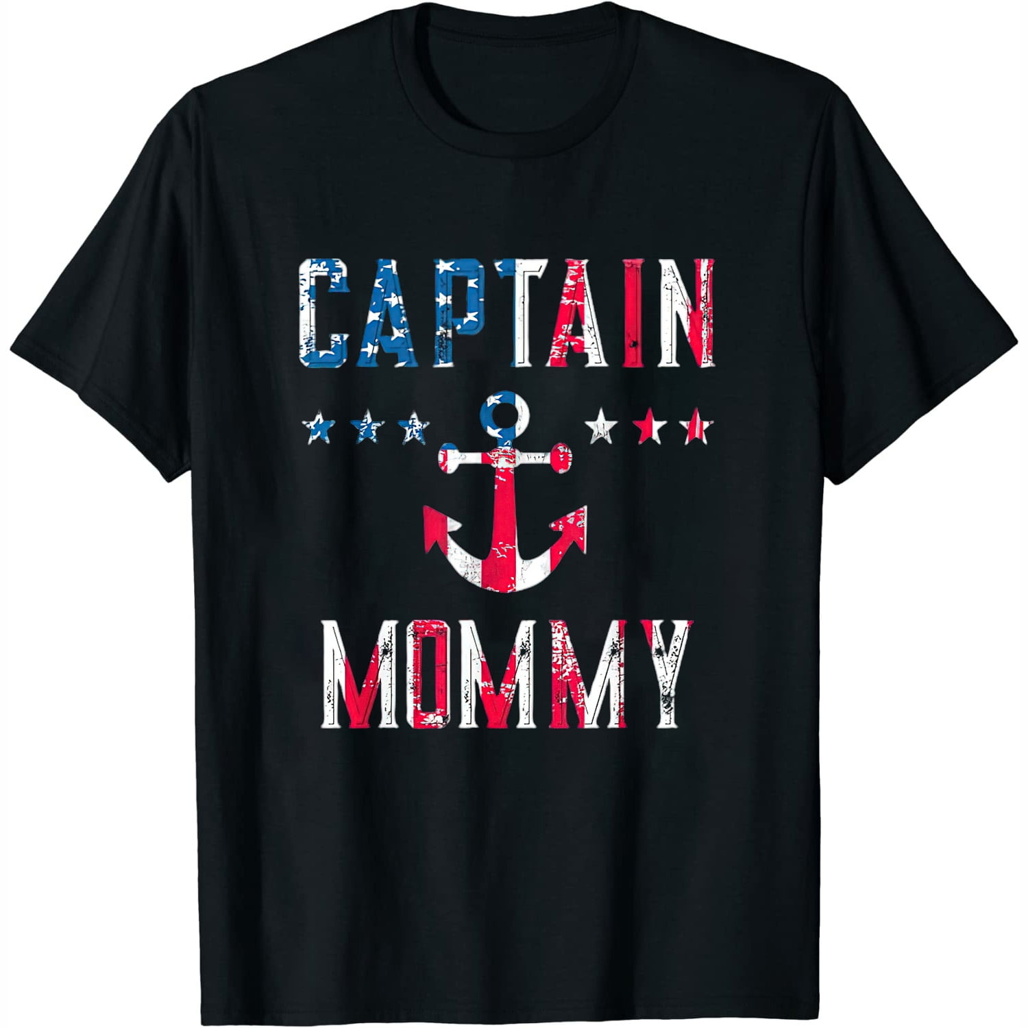 Patriotic Captain Mommy American Superhero US Flag July 4th Womens T-Shirt Black - Walmart.com