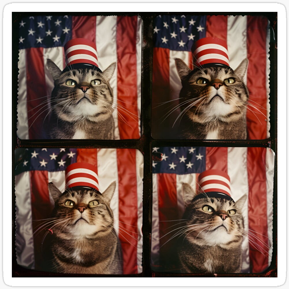Patriotic Cat With American 4Th Of July Usa Independence Day ...