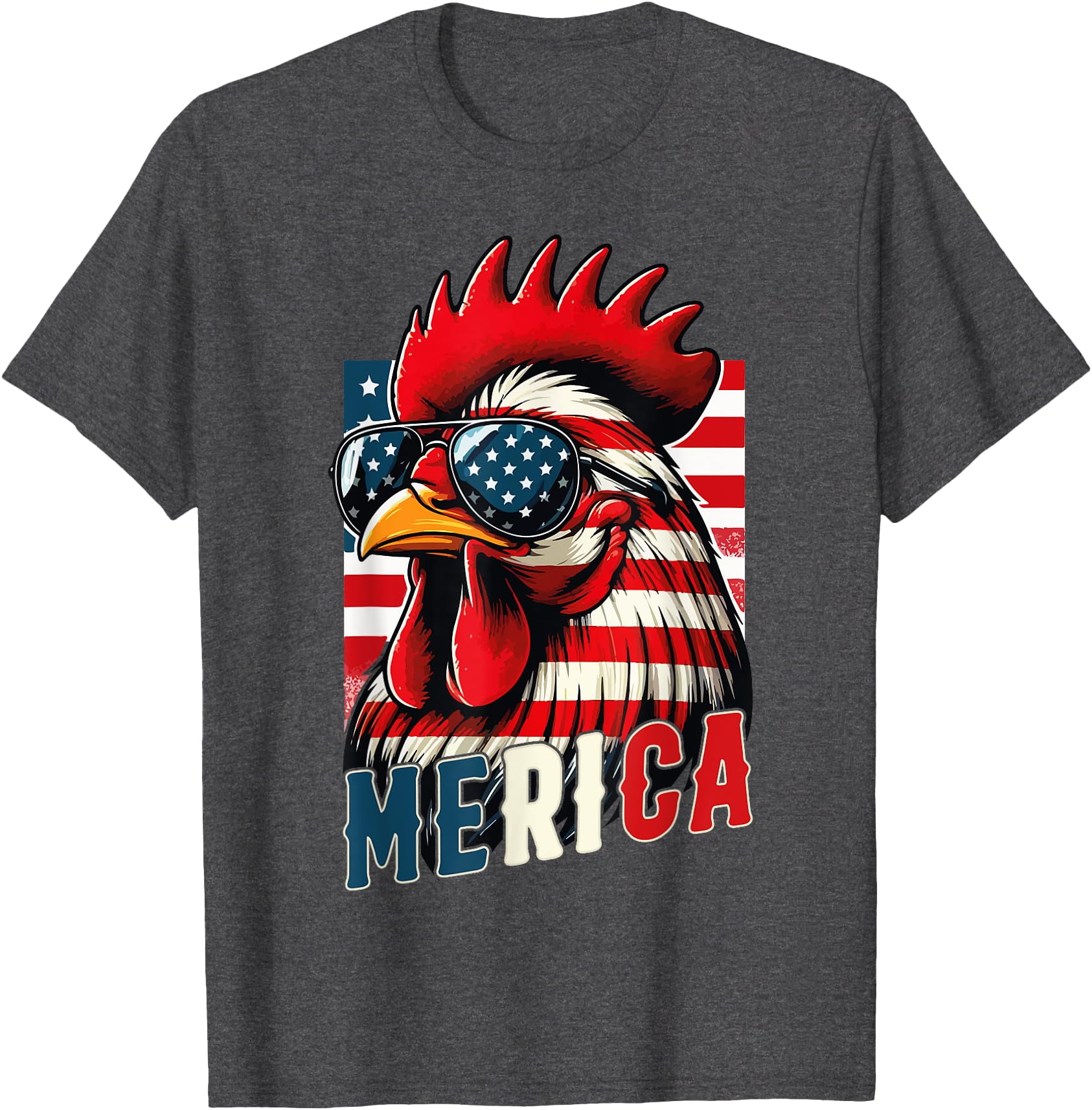 Patriotic Chicken Merica USA Flag Chicken Lover 4th of July Softstyle ...