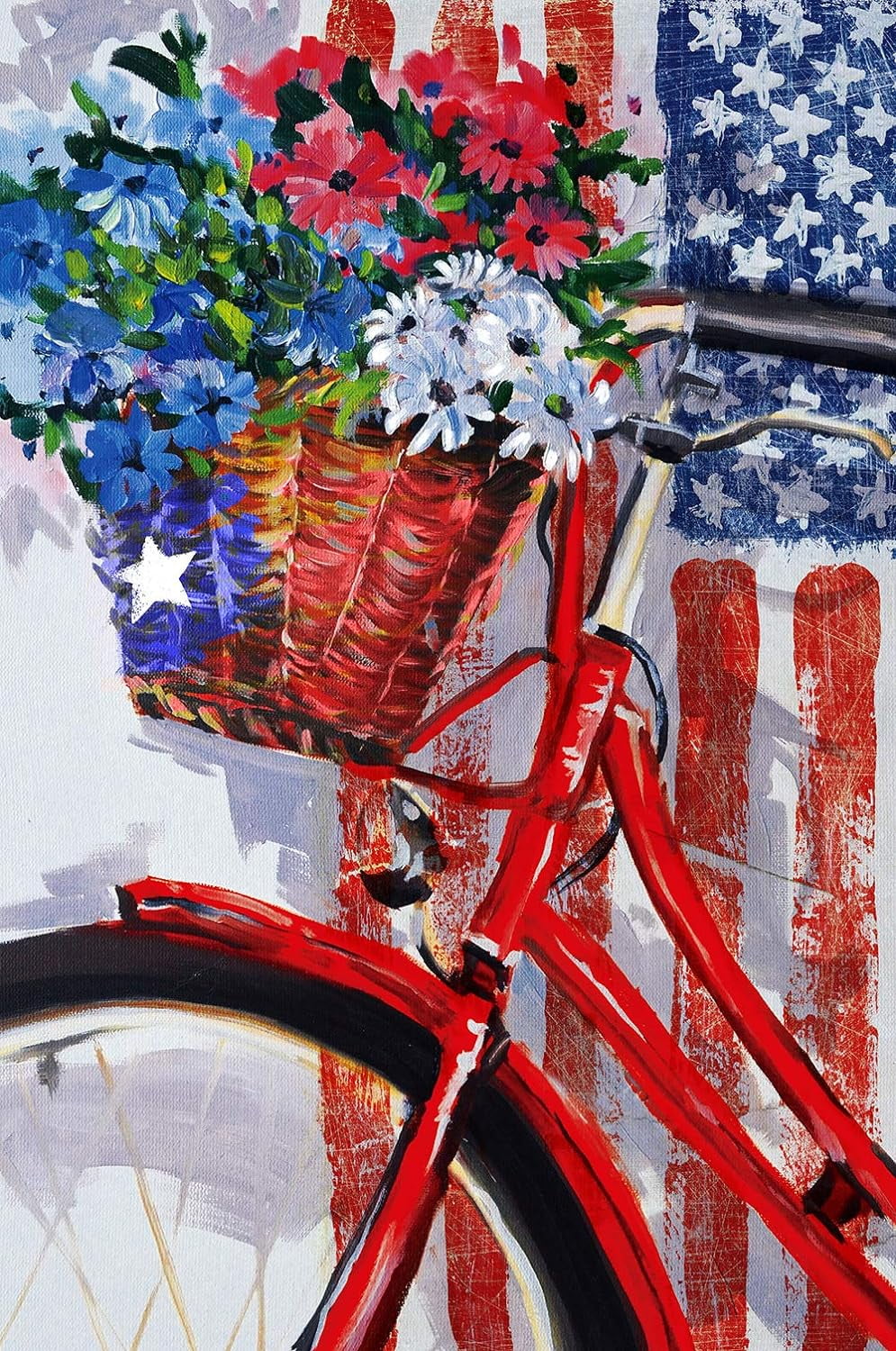 Patriotic Colorful Blooms Bicycle Decor Garden Flag America Floral Bike ...