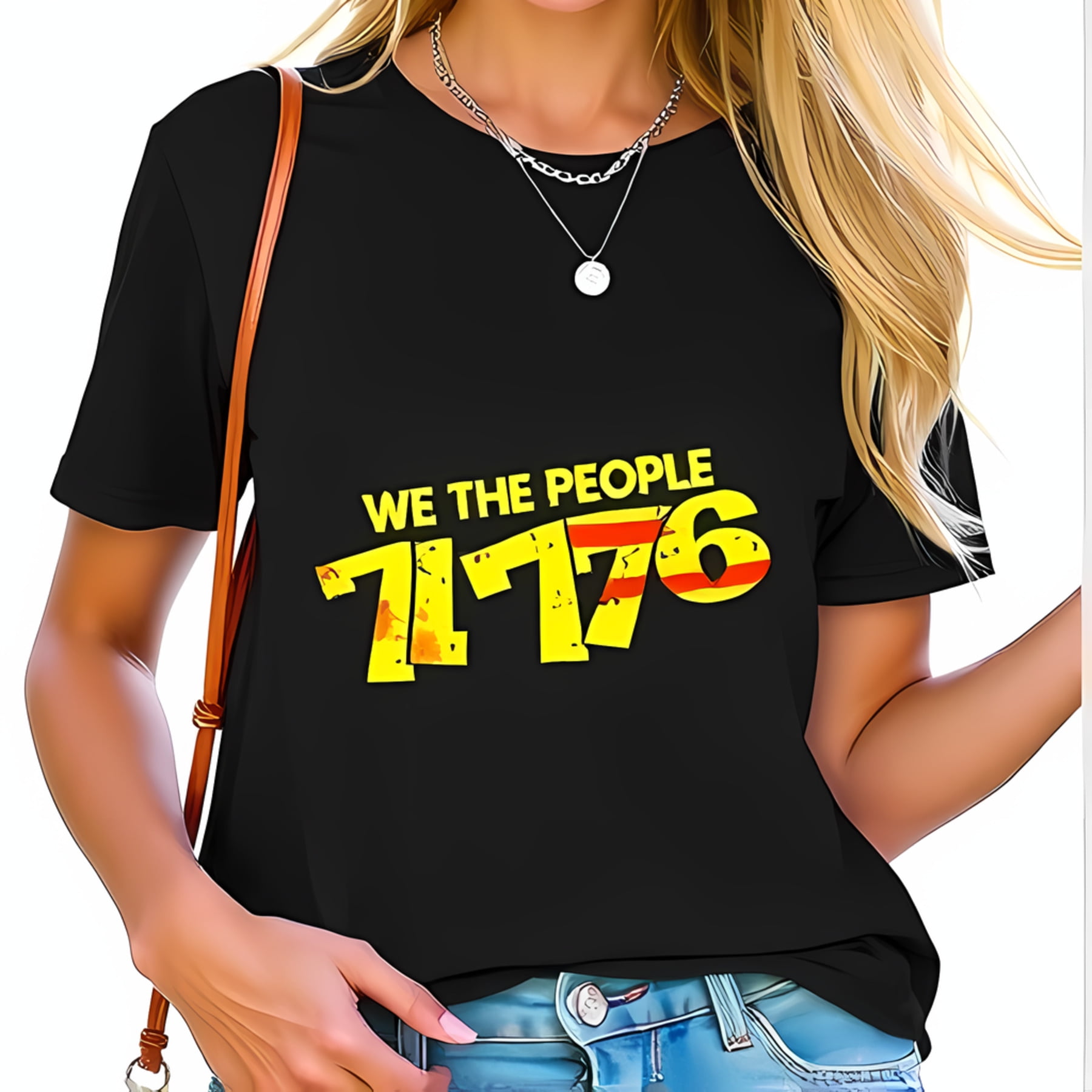 Patriotic Cotton Short Sleeve T-Shirt - " WE THE PEOPLE " 1776 Graphic ...
