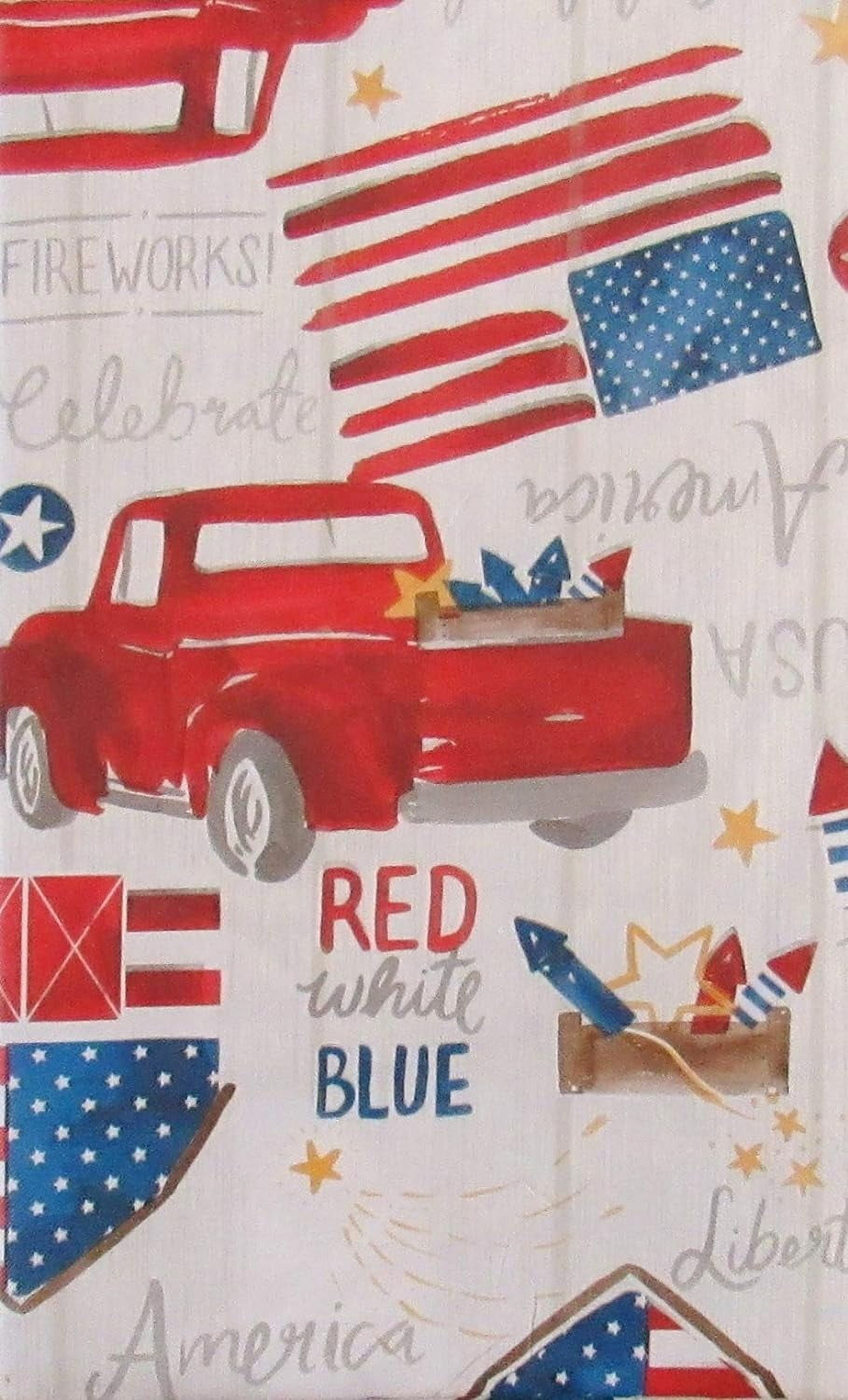 Patriotic Country Celebration Vinyl Flannel Back Tablecloth (52"x70 ...