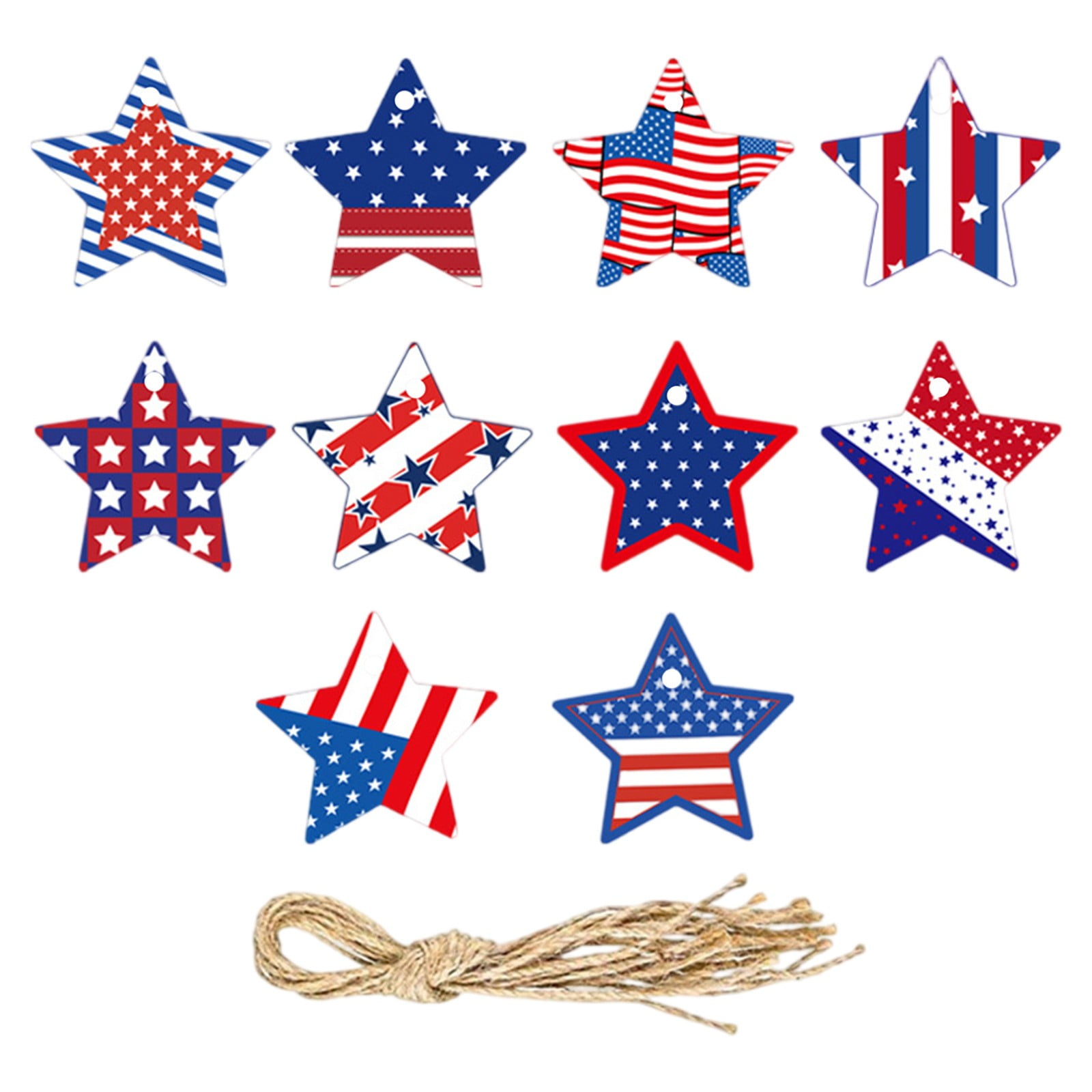 Patriotic Decorations 4Th Of July Patriotic Star Garland Decoration 10 ...