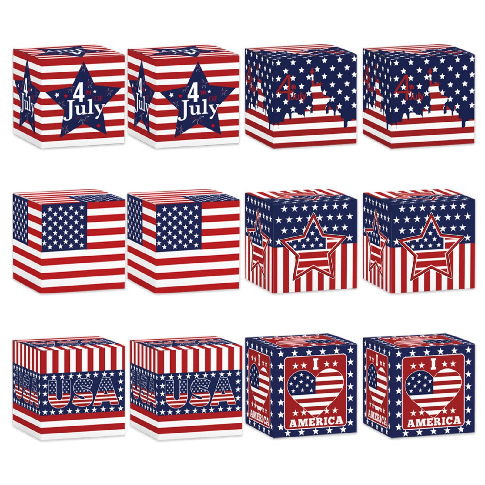 Patriotic Decorations 6-Pack American Independence Day Three ...