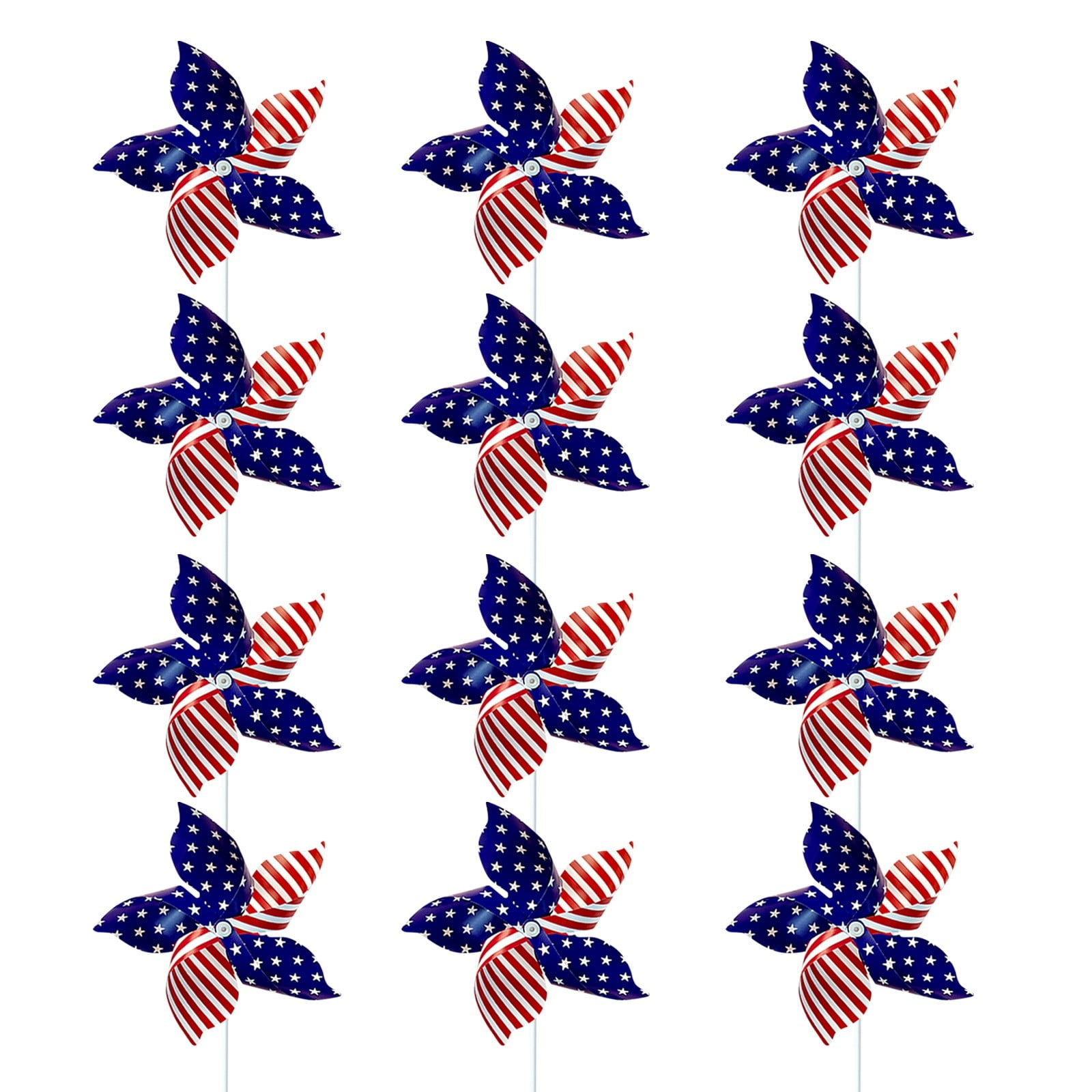 Patriotic Decorations American Flag Set Of 12 Patriotic Pinwheels Red ...