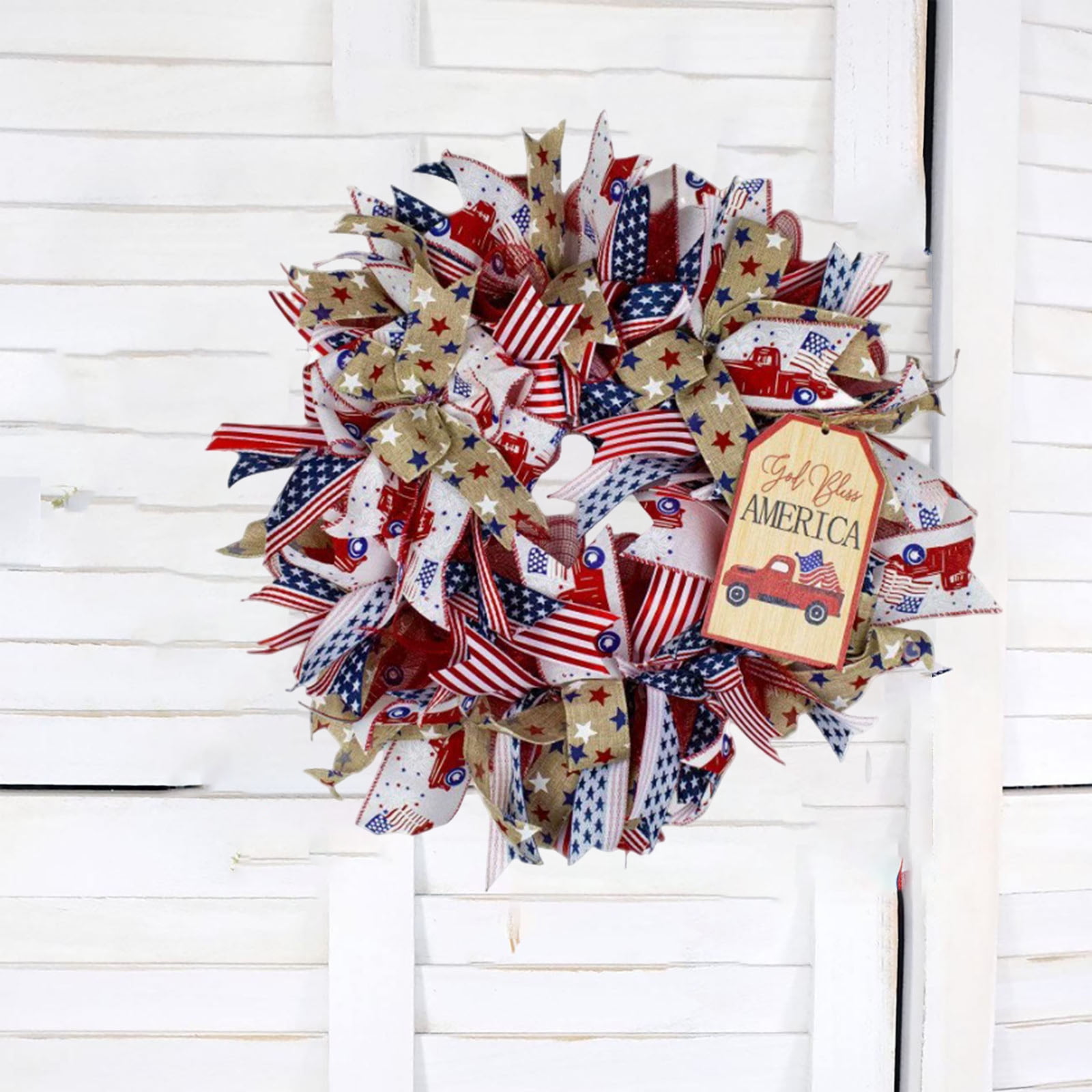 Patriotic Decorations, Outdoor Wreaths For Front Door Summer Wreath ...