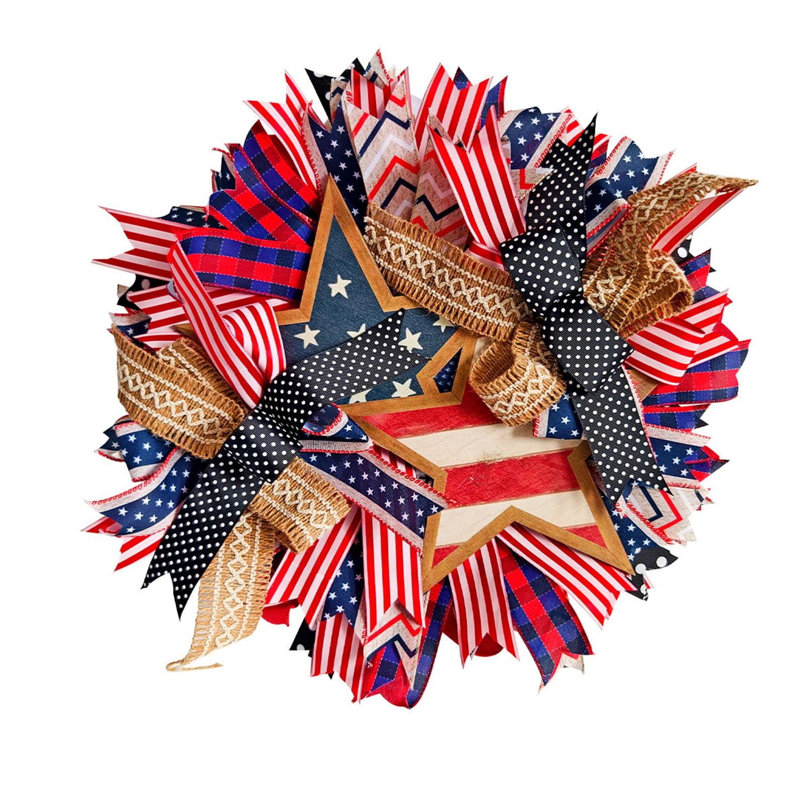 Patriotic Decorations Patriotic American Flag Wreath For Front Door 4Th ...