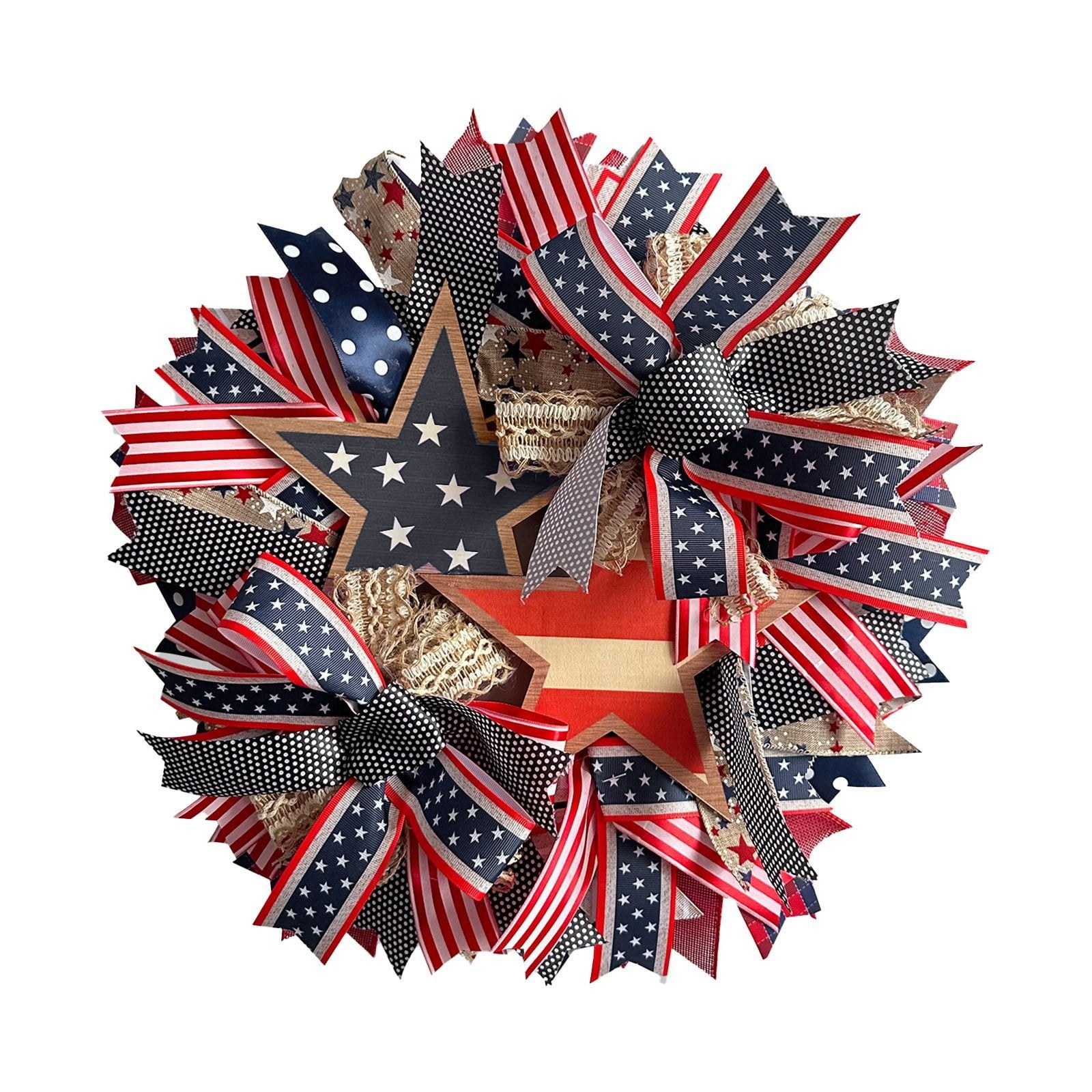 Patriotic Decorations Patriotic Independence Day Wreath With Stars And ...