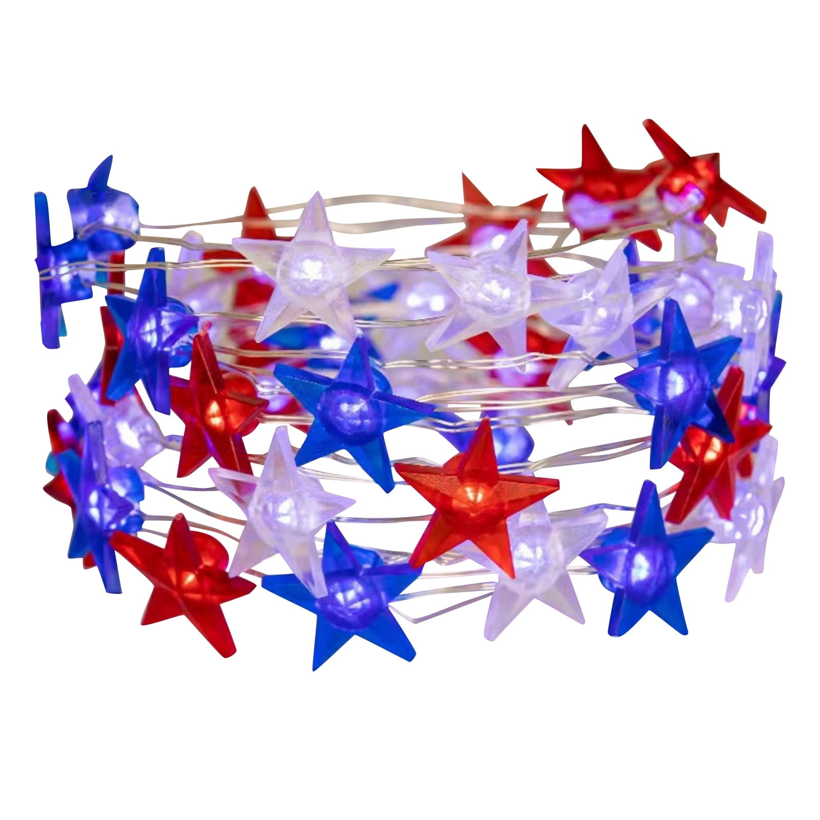 Patriotic Decorations Patriotic Star String Lights Red, White & Blue ...