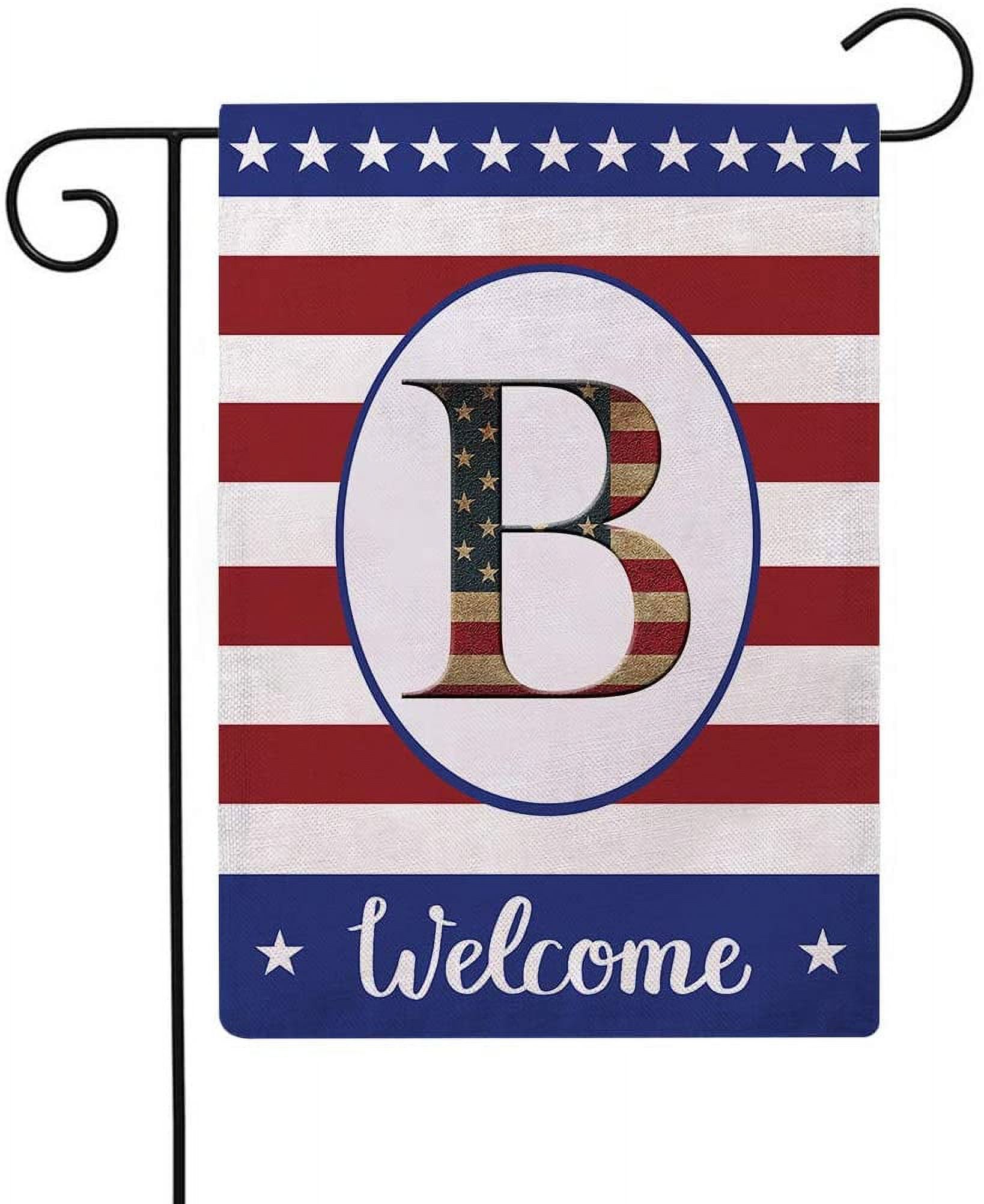 Patriotic Decorative Flag Initial Letter Garden Flags with Monogram B ...