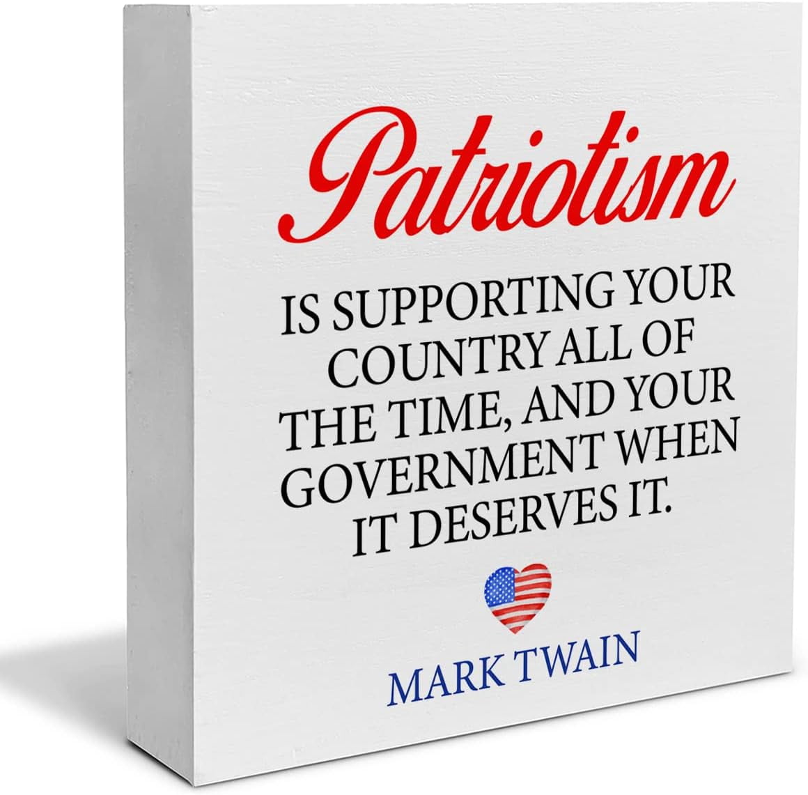 Patriotic Decorative Wooden Box Sign Independence Day Patriotism Wood ...