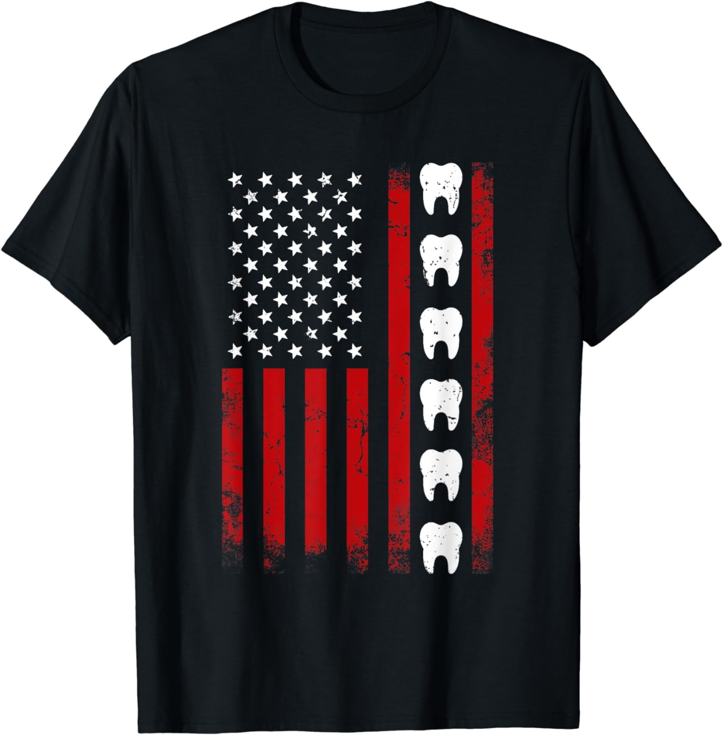 Patriotic Dentist American Flag USA Tooth US Flag Dad T-Shirt - Walmart.com