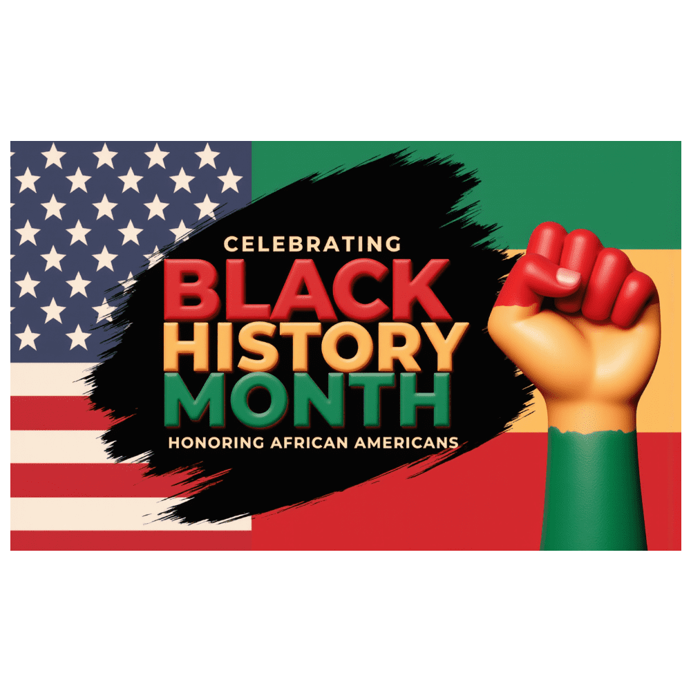 Patriotic Design Black History Month Banner African American ...