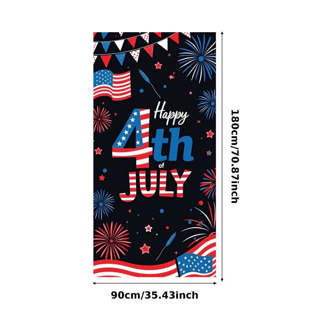 Patriotic Design Happy 4th of July Banner Firework Decoration Flag ...