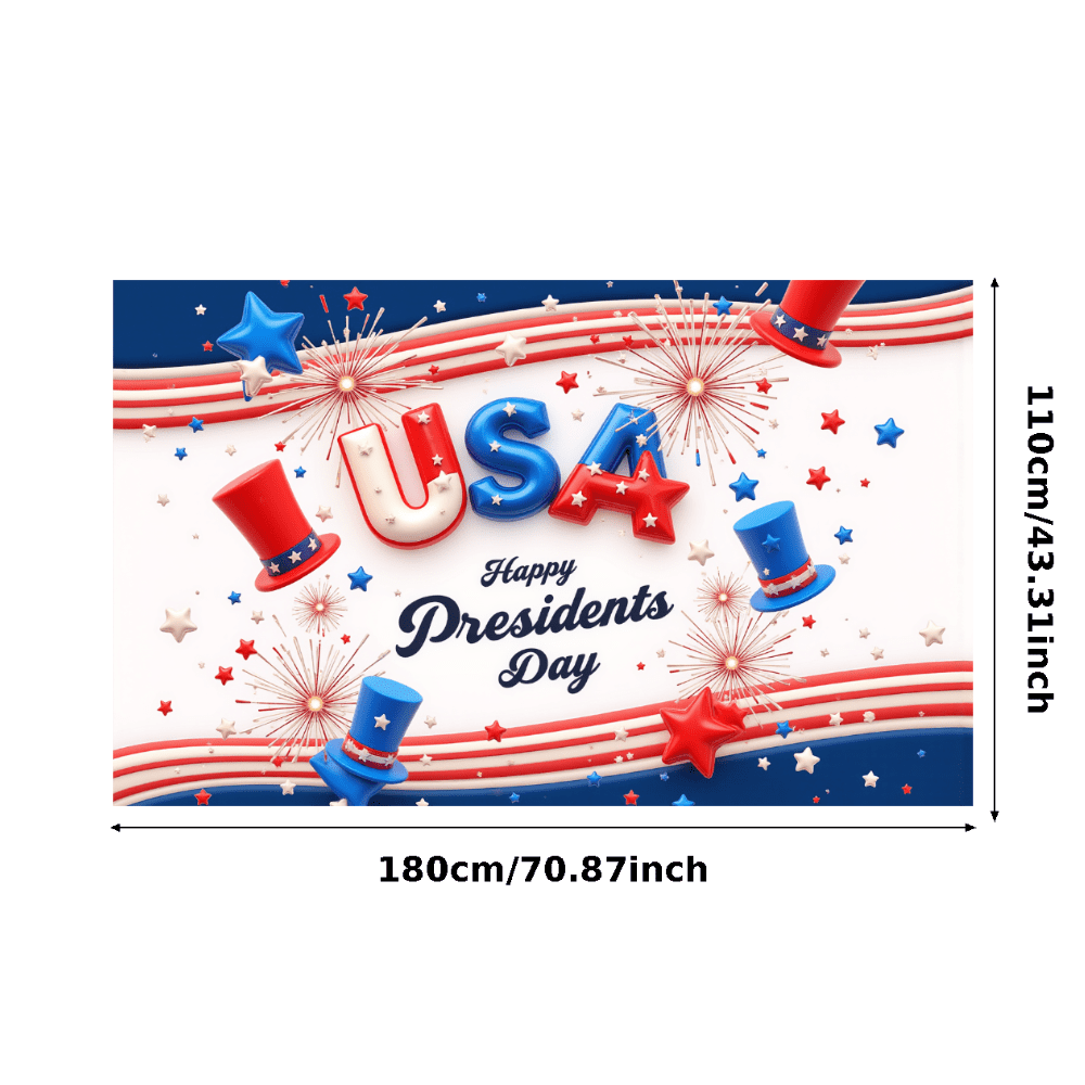 Patriotic Design Happy Presidents Day Decorative Polyester Banner for ...