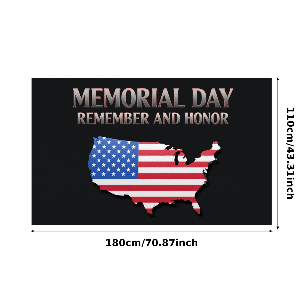 Patriotic Design Memorial Day Banner USA Flag Decoration Remember Honor ...