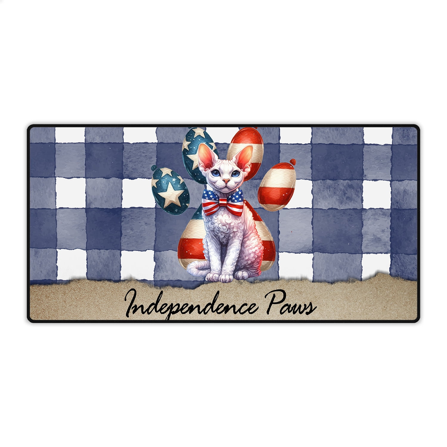 Patriotic Devon Rex 4th of July Independence Paws Desk Mat Full ...