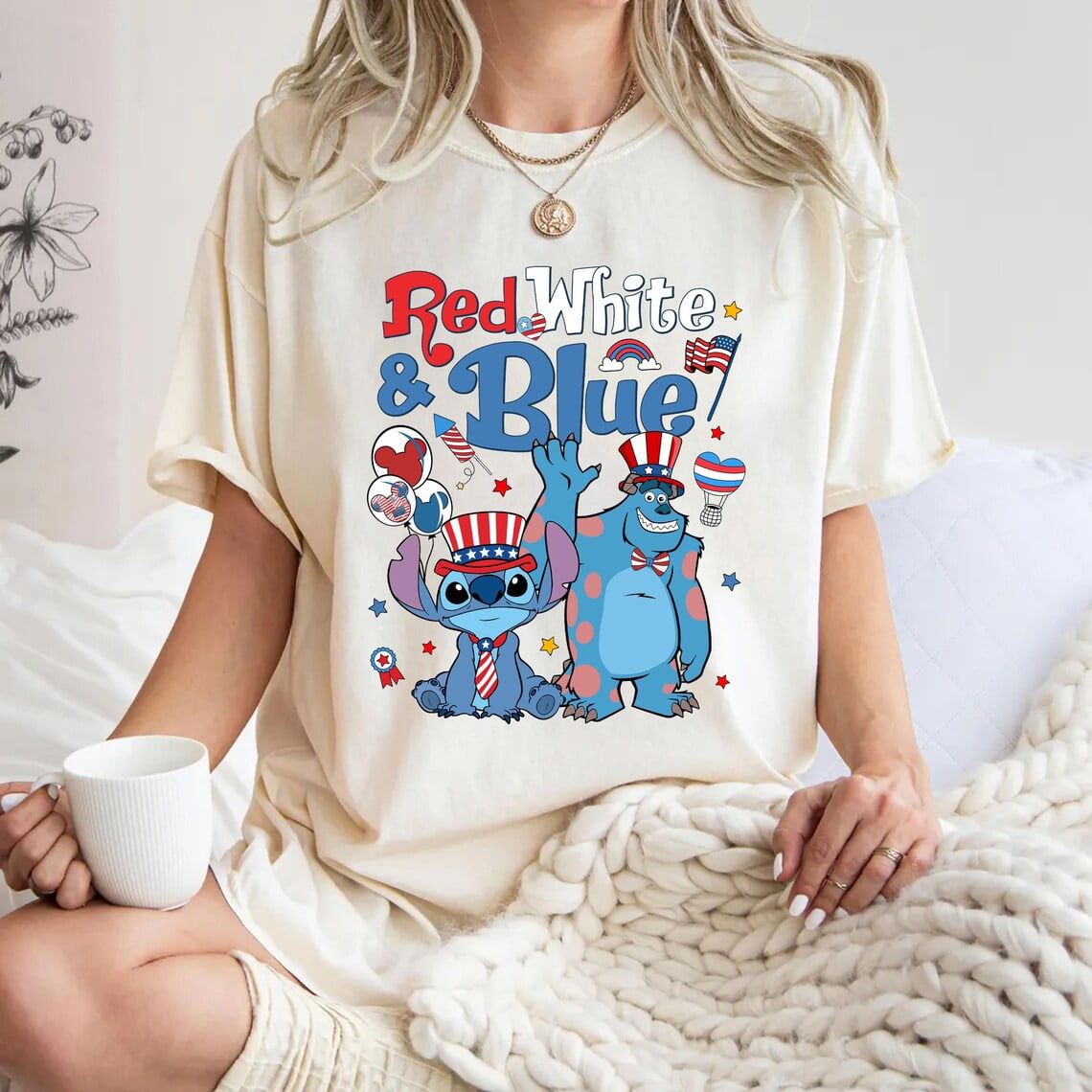 Patriotic Disney Characters Shirt, Sti.tch 4th Of July Tee, USA ...