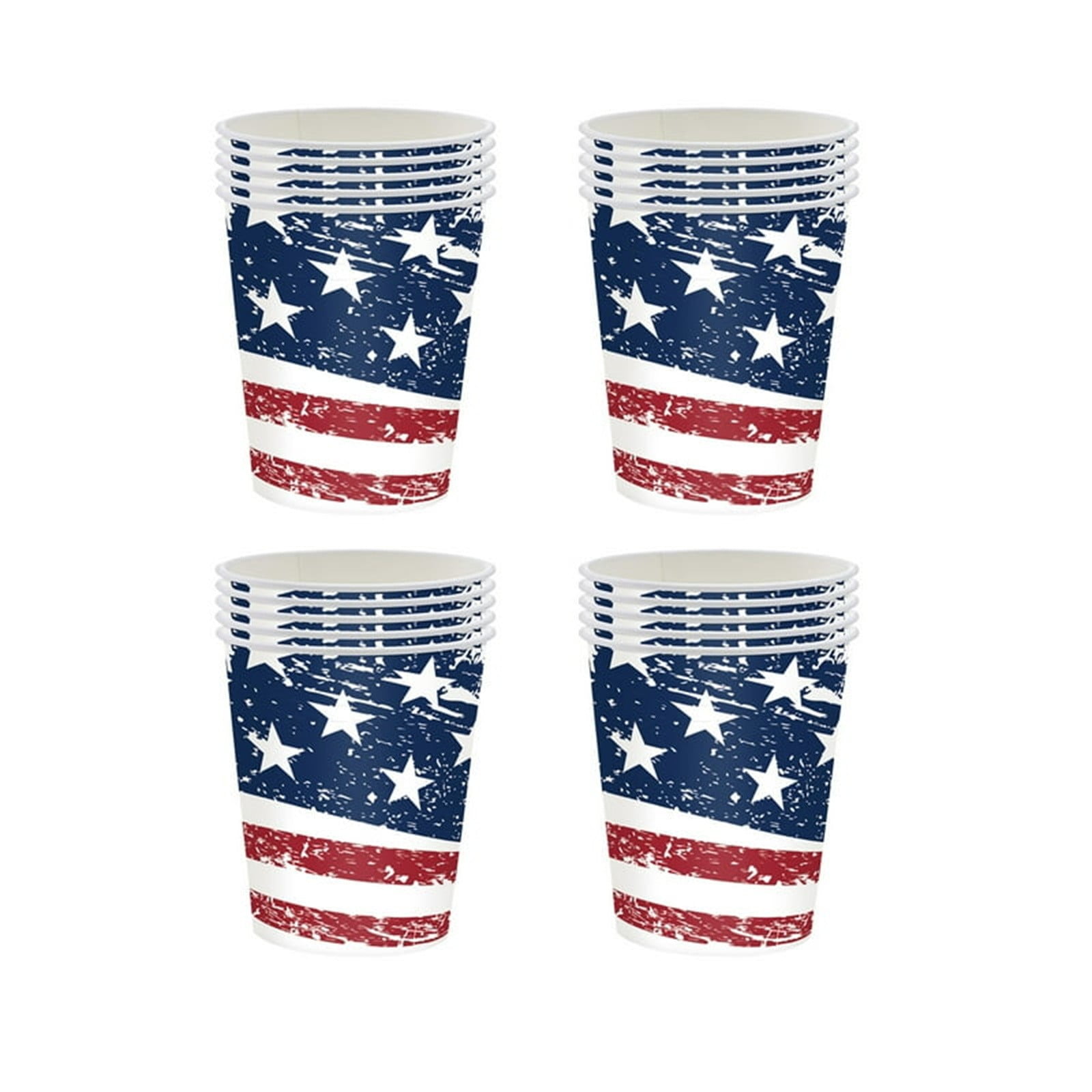Patriotic Disposable Paper Cups 48 Pack, 12 oz USA Flag Design for ...