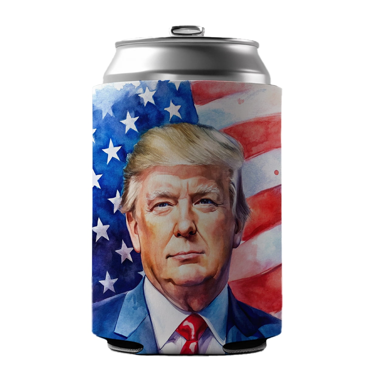 Patriotic Donald Trump American Flag Background Watercolor Drink Beer ...