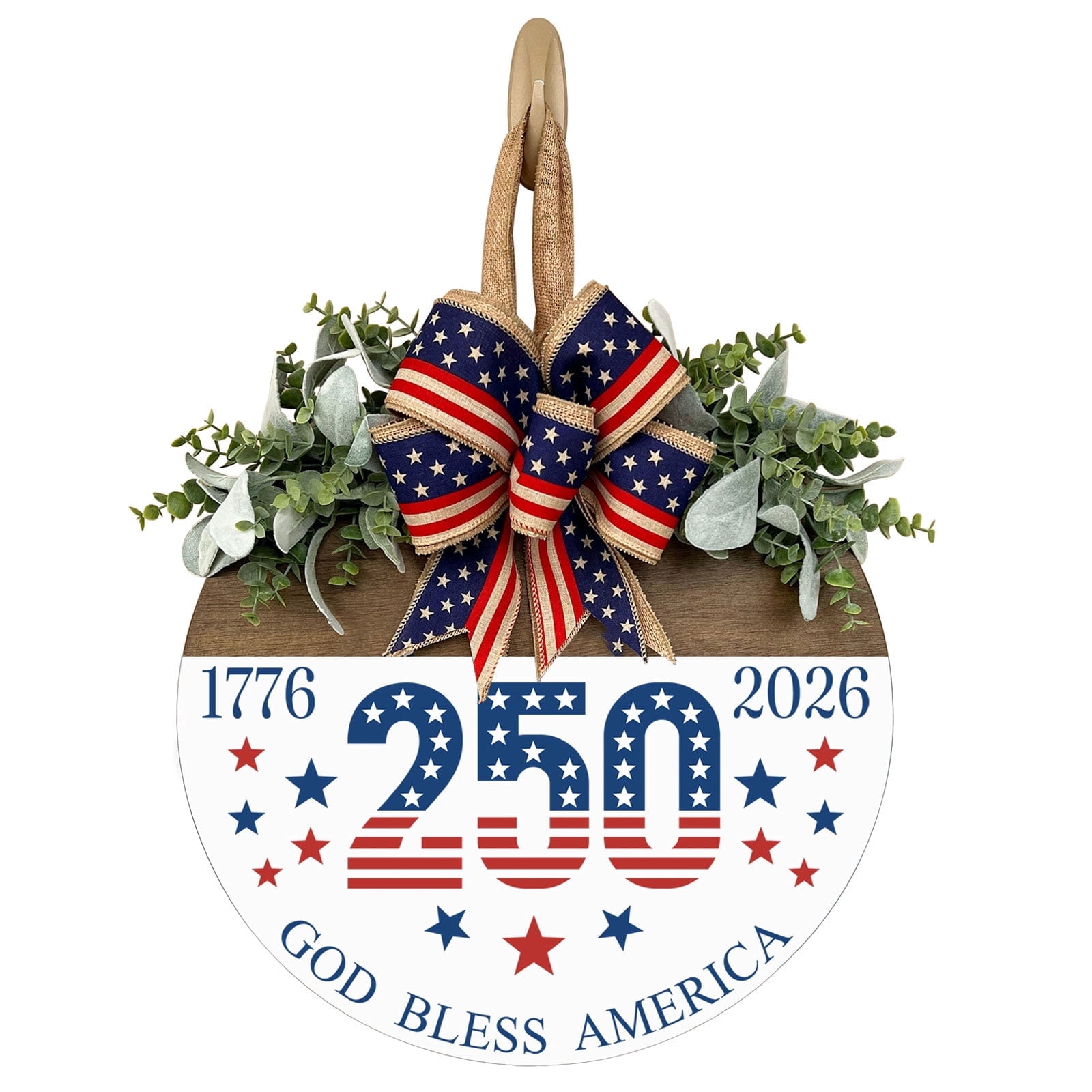 Patriotic Door Hanger God Bless America Wooden Front Door Sign with ...