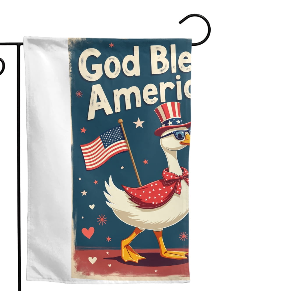 Patriotic Duck Garden Flag 12x18 Inch Double Sided Outdoor Decorative ...