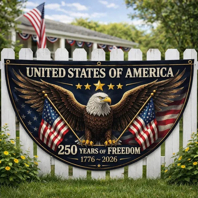 Patriotic Eagle Bunting, USA 250 Porch Flag Decor 18x36in - Walmart.com