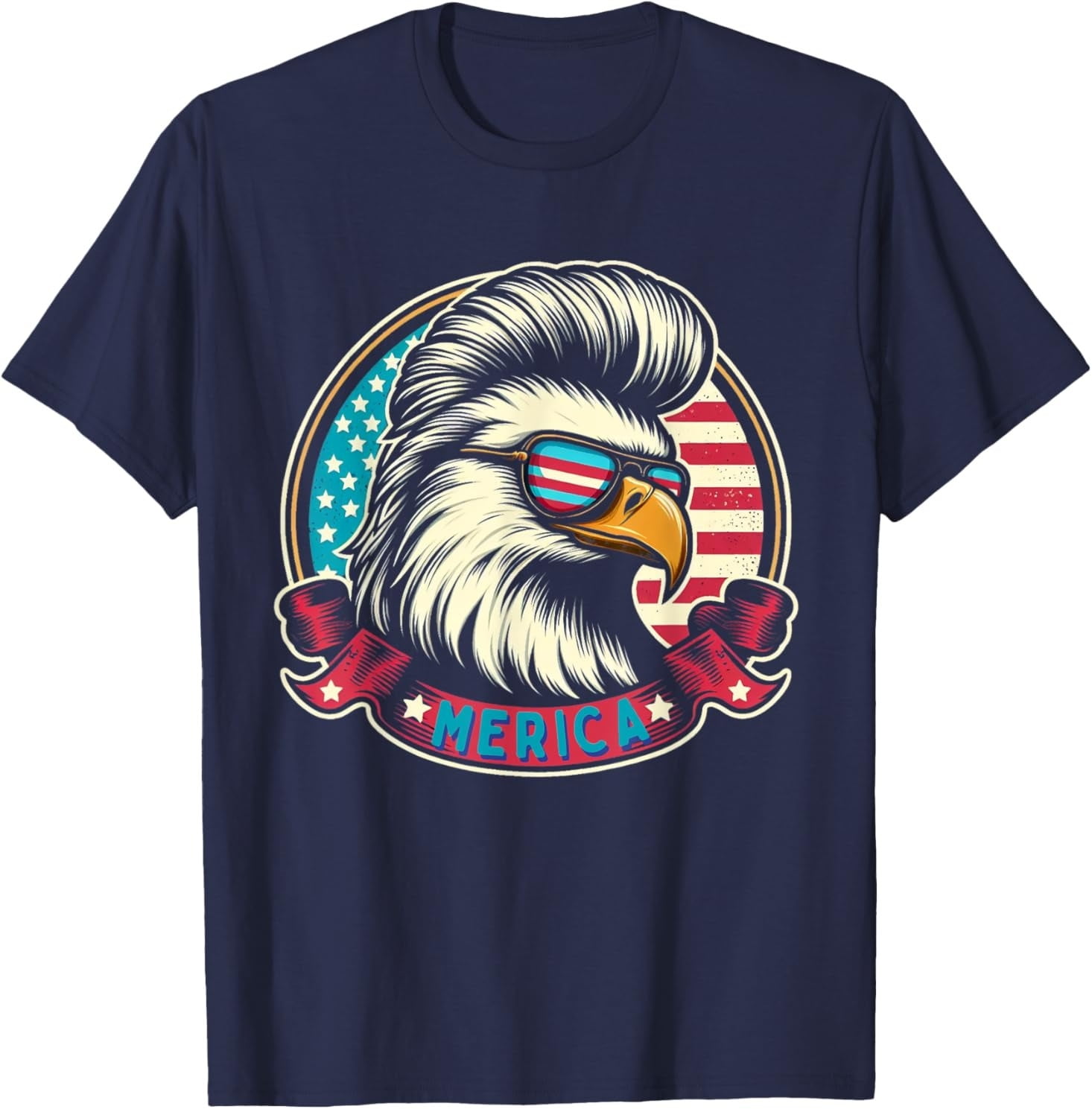 Patriotic Eagle Mullet Tee – American Flag 4th of July Shirt - Walmart.com