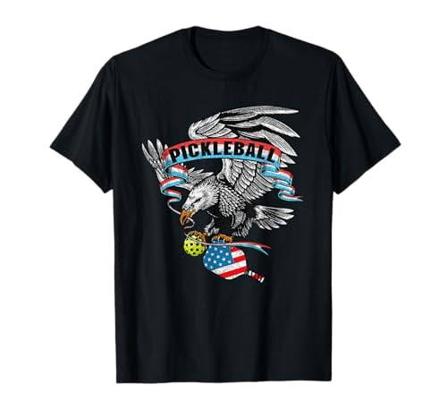 Patriotic Eagle Pickleball Player Flag - Vintage Graphic Design ...