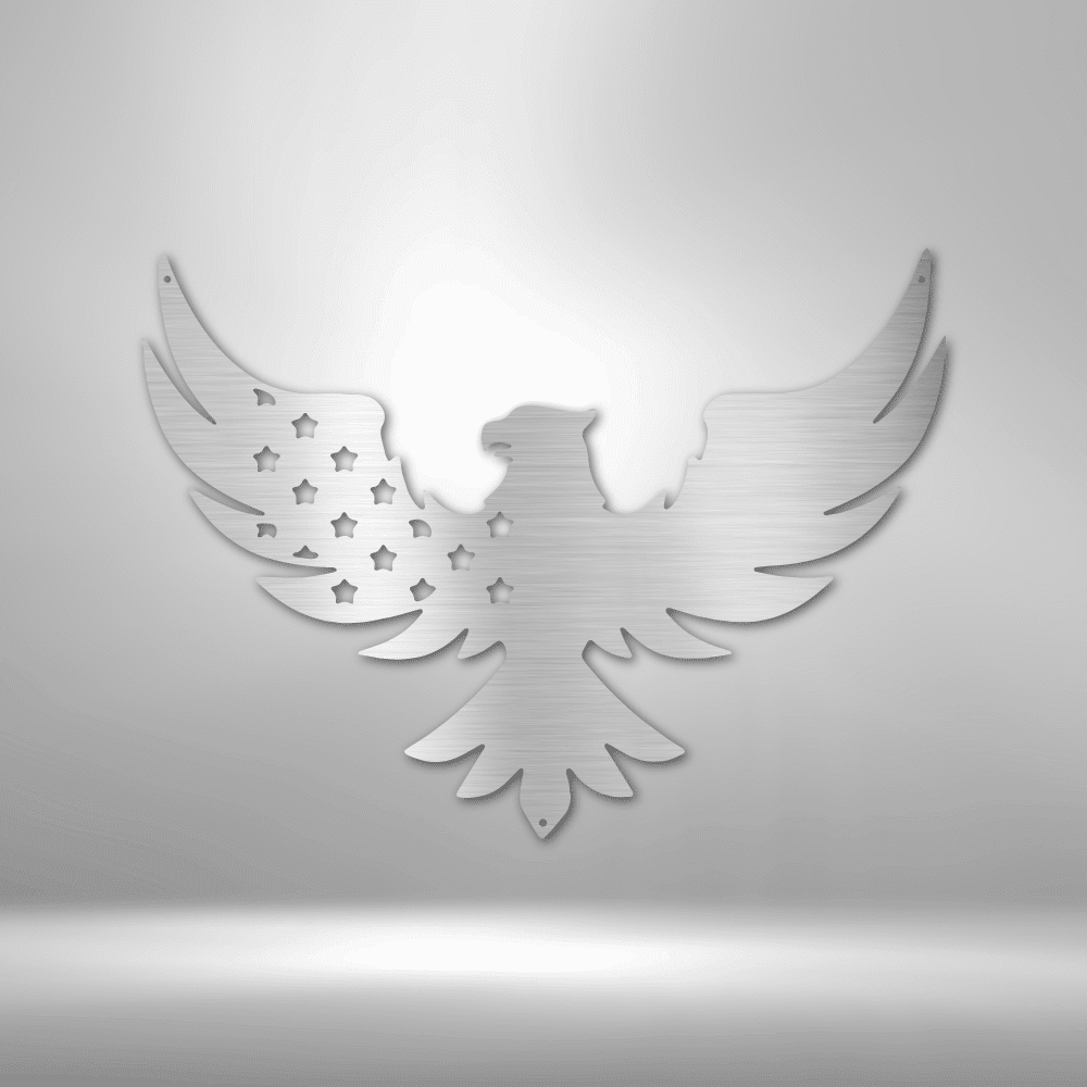 Patriotic Eagle Steel Sign Laser Cut Powder Coated Home & Office Metal ...