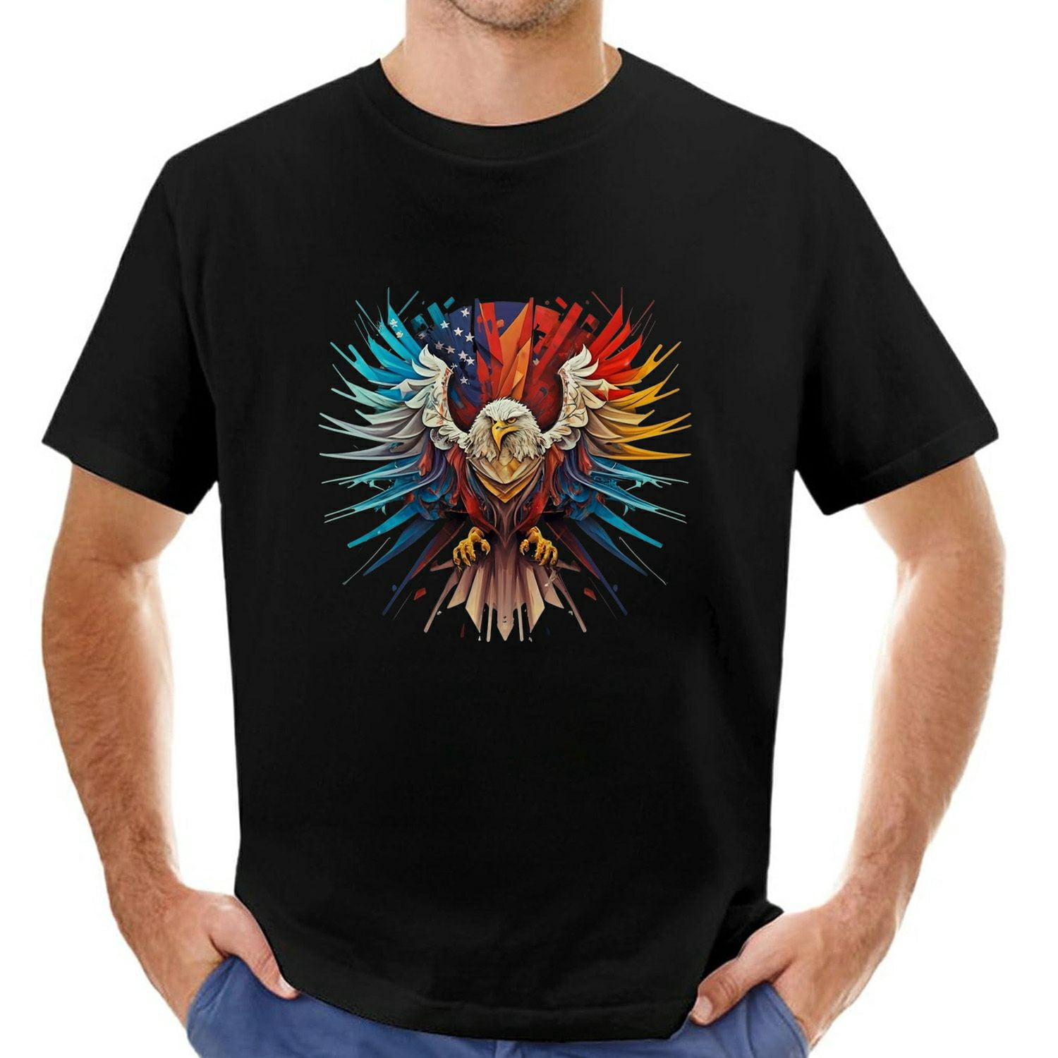 Patriotic Eagle mullet USA flag 4th of july Eagle mullet Crew Neck Mens ...