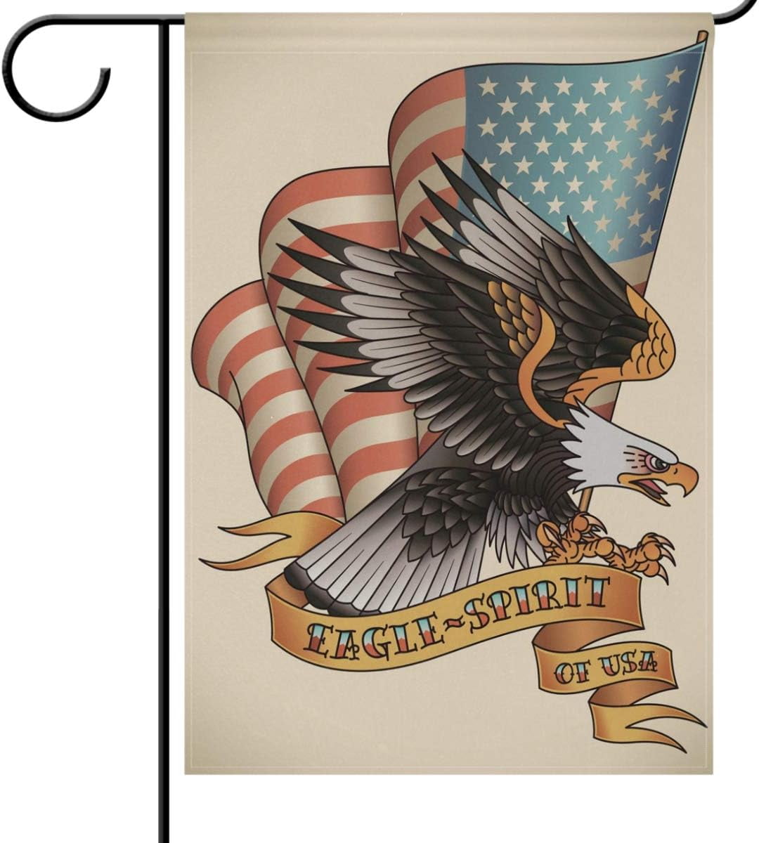 Patriotic Eagles Garden Flags Double Sided, Bald Eagle USA American ...