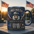 Patriotic Engineer 3D Effect Mug, Innovation Builds Freedom Coffee Cup ...