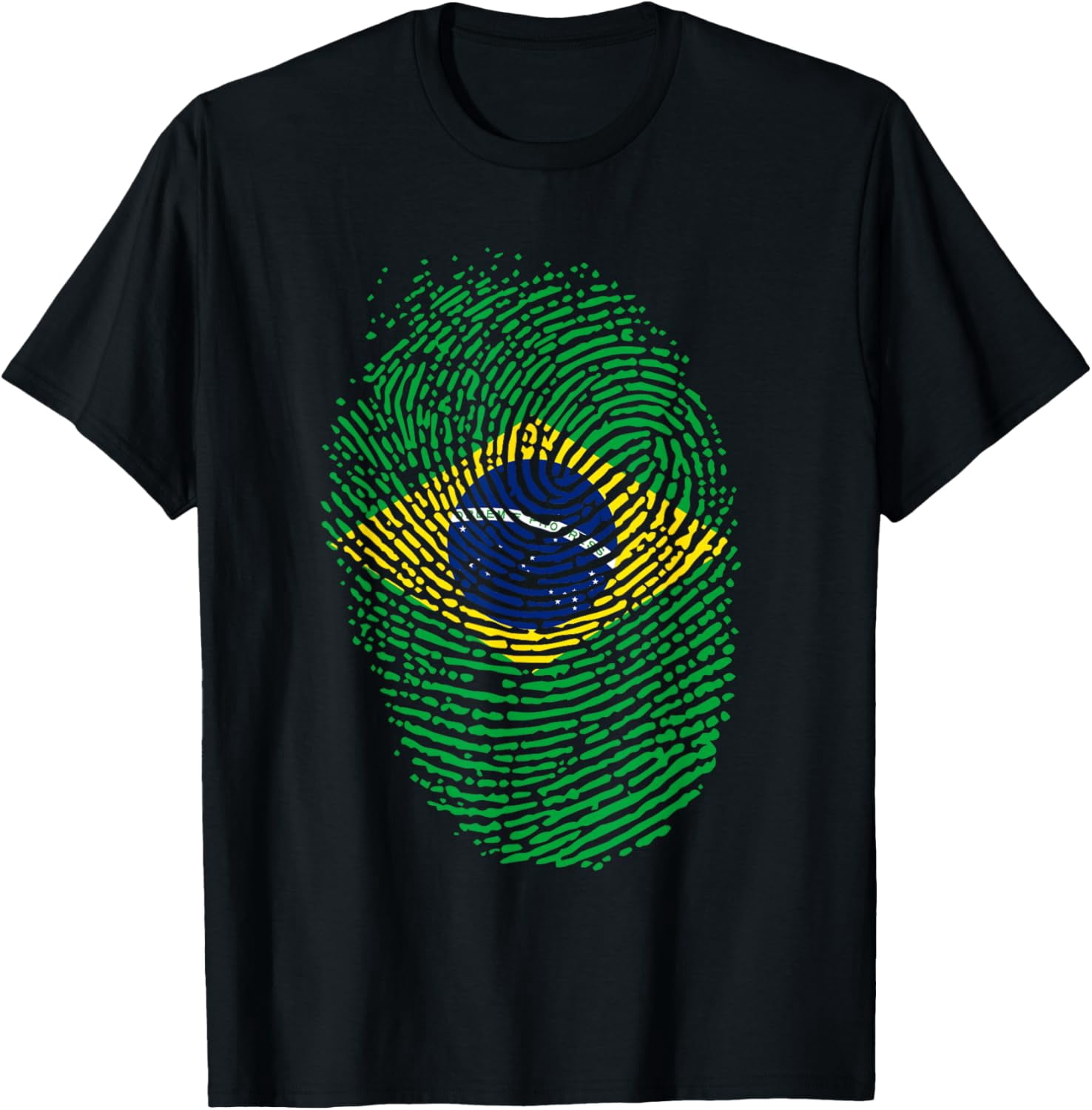 Patriotic Fingerprint Brazil Brazilian Flag T-Shirt - Walmart.com