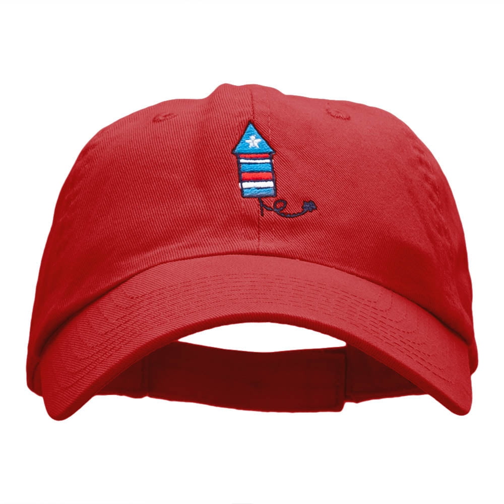 Patriotic Firework Bike Embroidered Cotton Twill Cap - Red OSFM ...