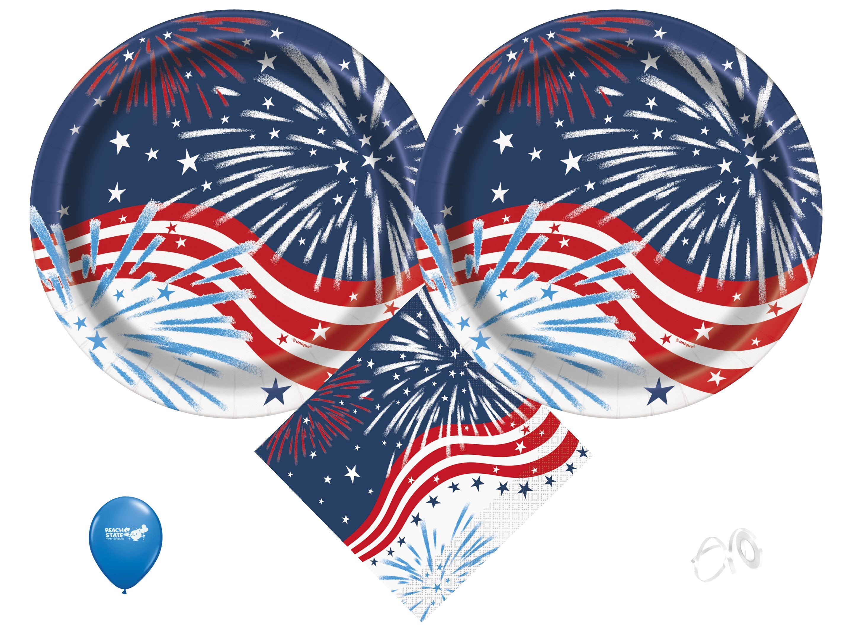 Peach State Party Supplies Patriotic Fireworks Supply Set, Disposable ...