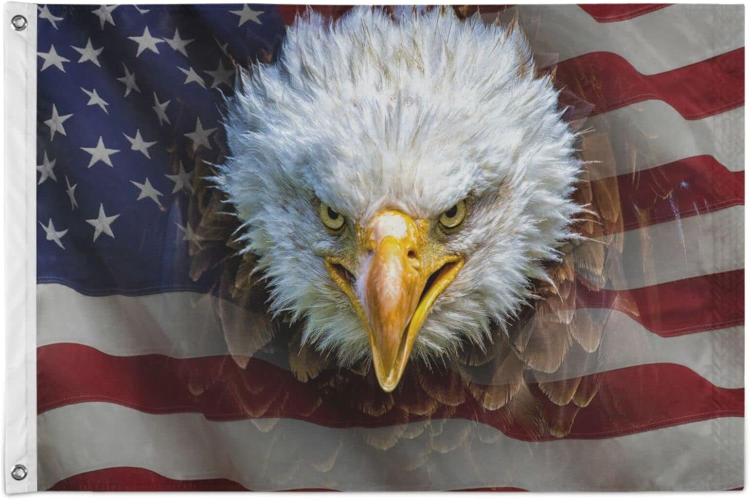 Patriotic Flag 3x5 ft with Grommets American Flag Bald Eagle Banner ...