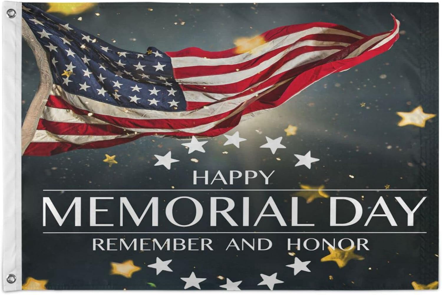 Patriotic Flag 4.85x8 ft with Grommets American Flag Memorial Day ...