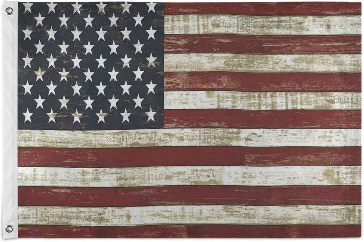 Patriotic Flag 4.85x8 ft with Grommets American Flag Usa Flag Wooden ...