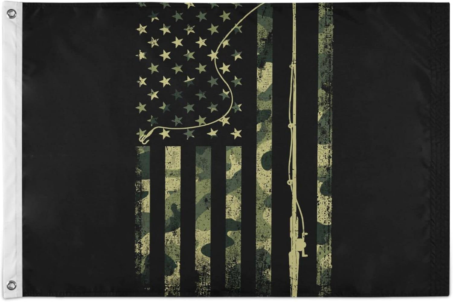 Patriotic Flag 4x6 ft with Grommets Camouflage American Flag Banner ...