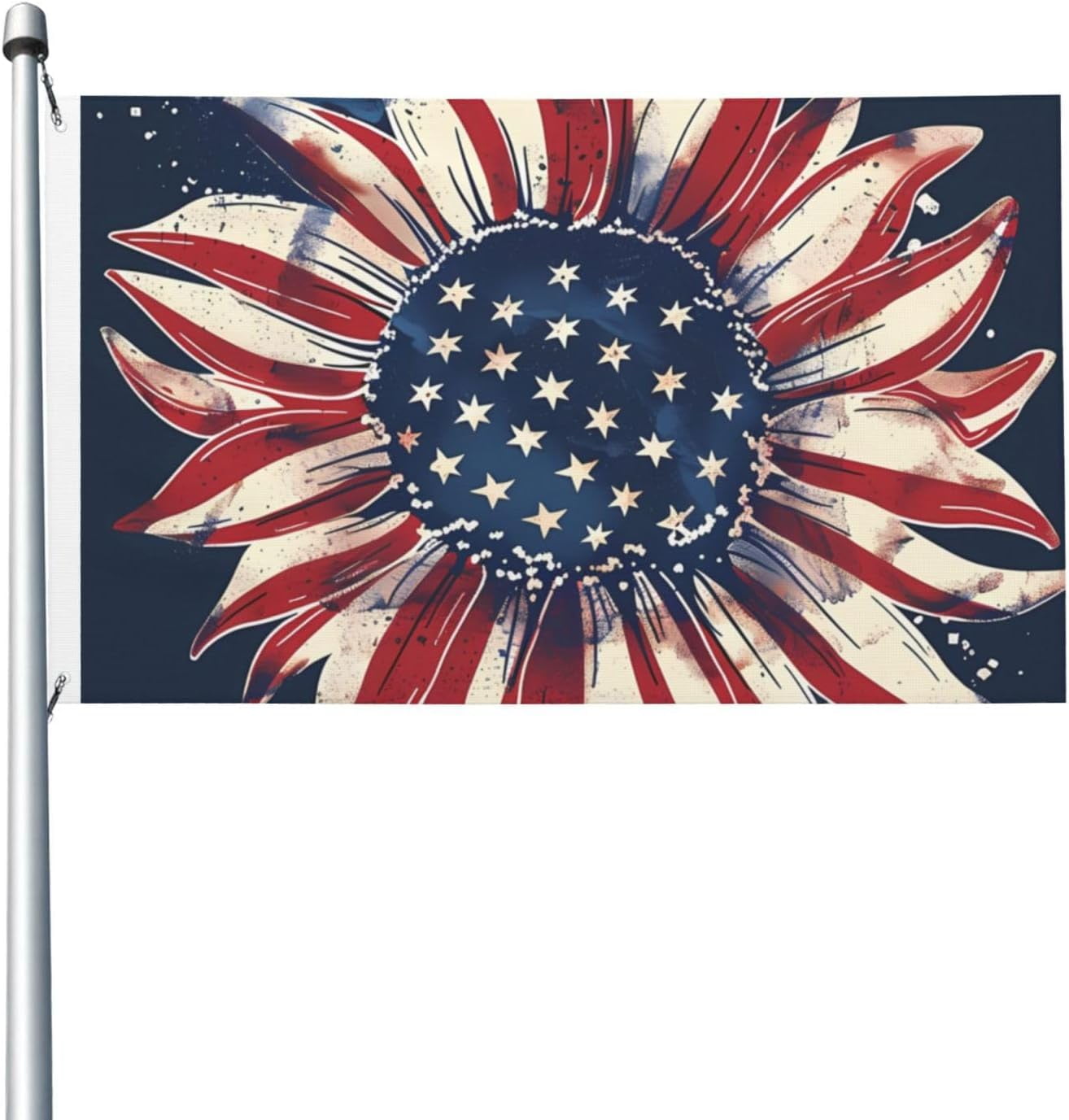 Patriotic Flower 2x3 ft Flag 4th of July,Memorial Day Flag All Weather ...