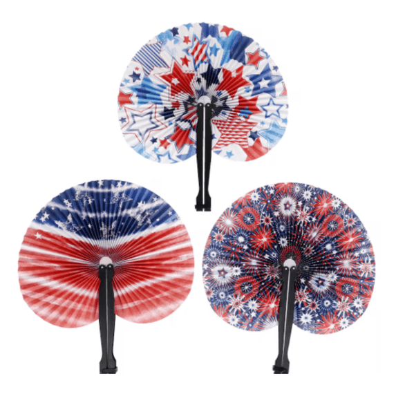 Patriotic Folding Fans, 4th of July Fans, Memorial Day Fans, July 4th ...