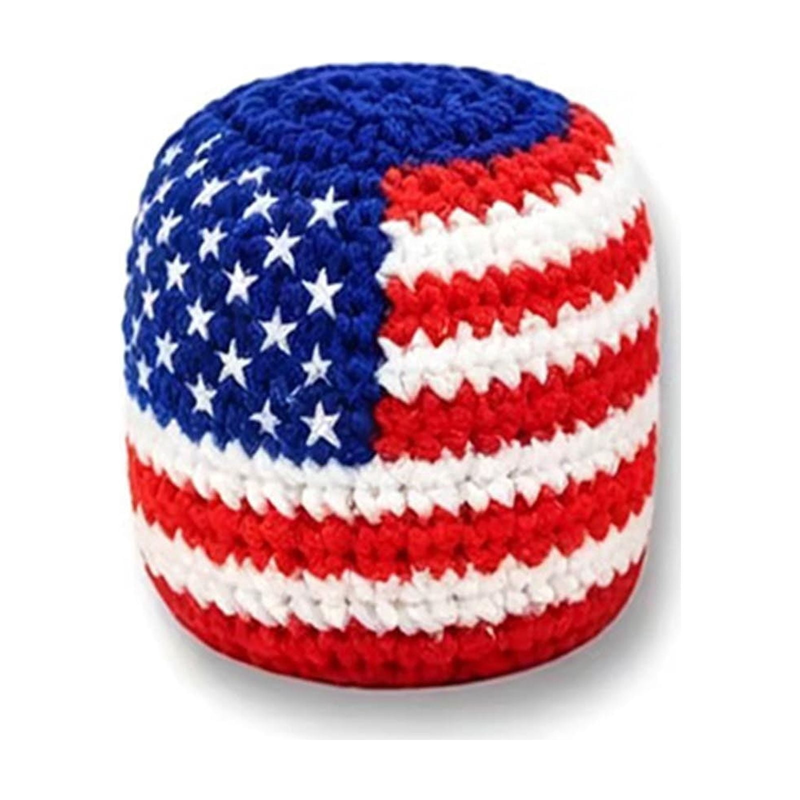 Patriotic Footbag Sack, Hand-Made Knitted Design, Footbag Sack For 4th ...