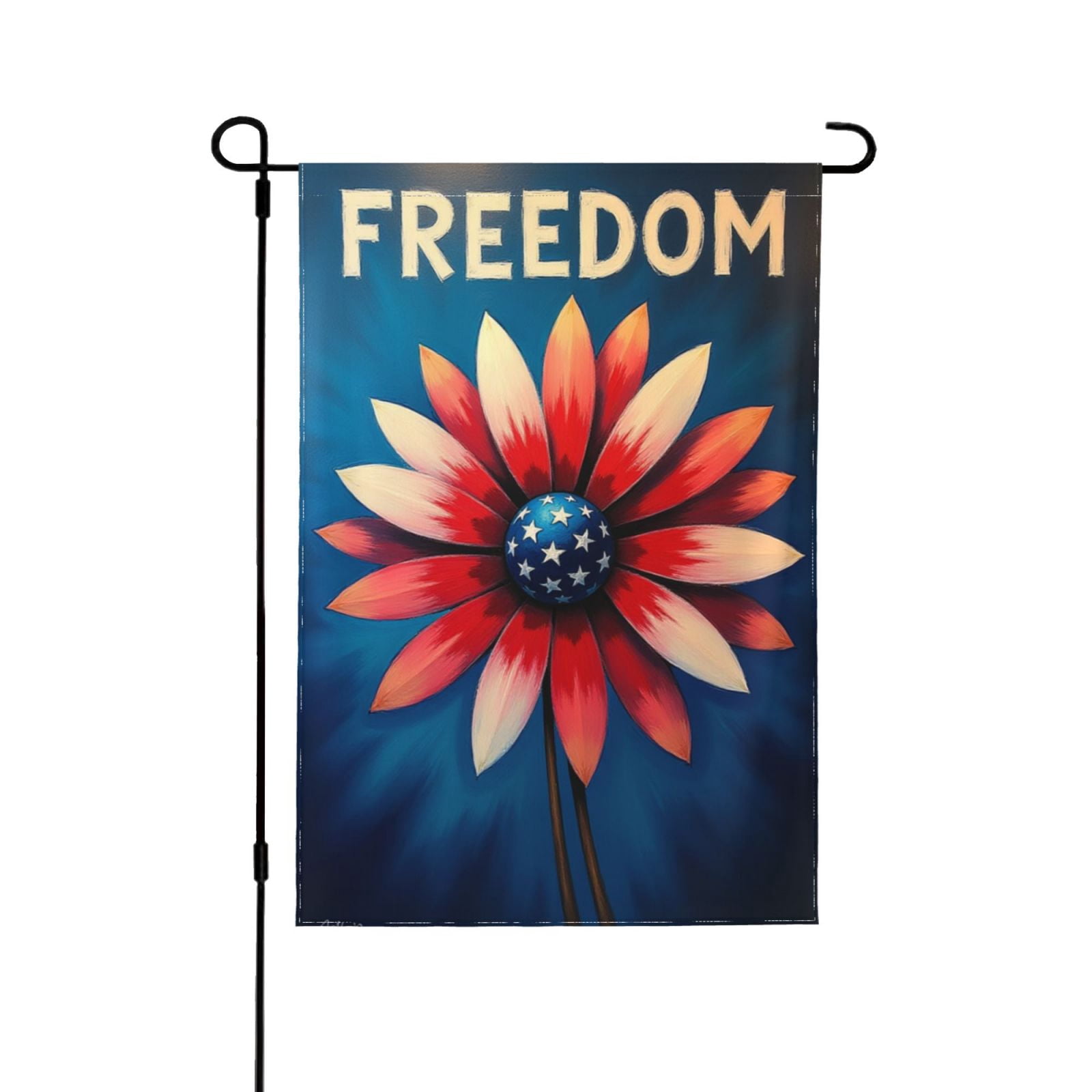 Patriotic Freedom Flower Garden Flag 12x18 Inch Double Sided American ...