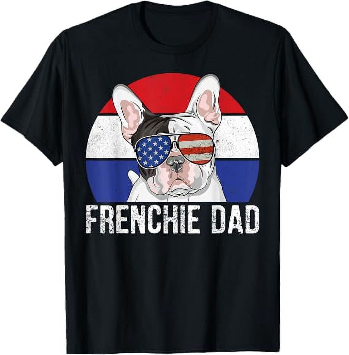Patriotic French Bulldog Frenchie American Flag 4th of July T-Shirt ...