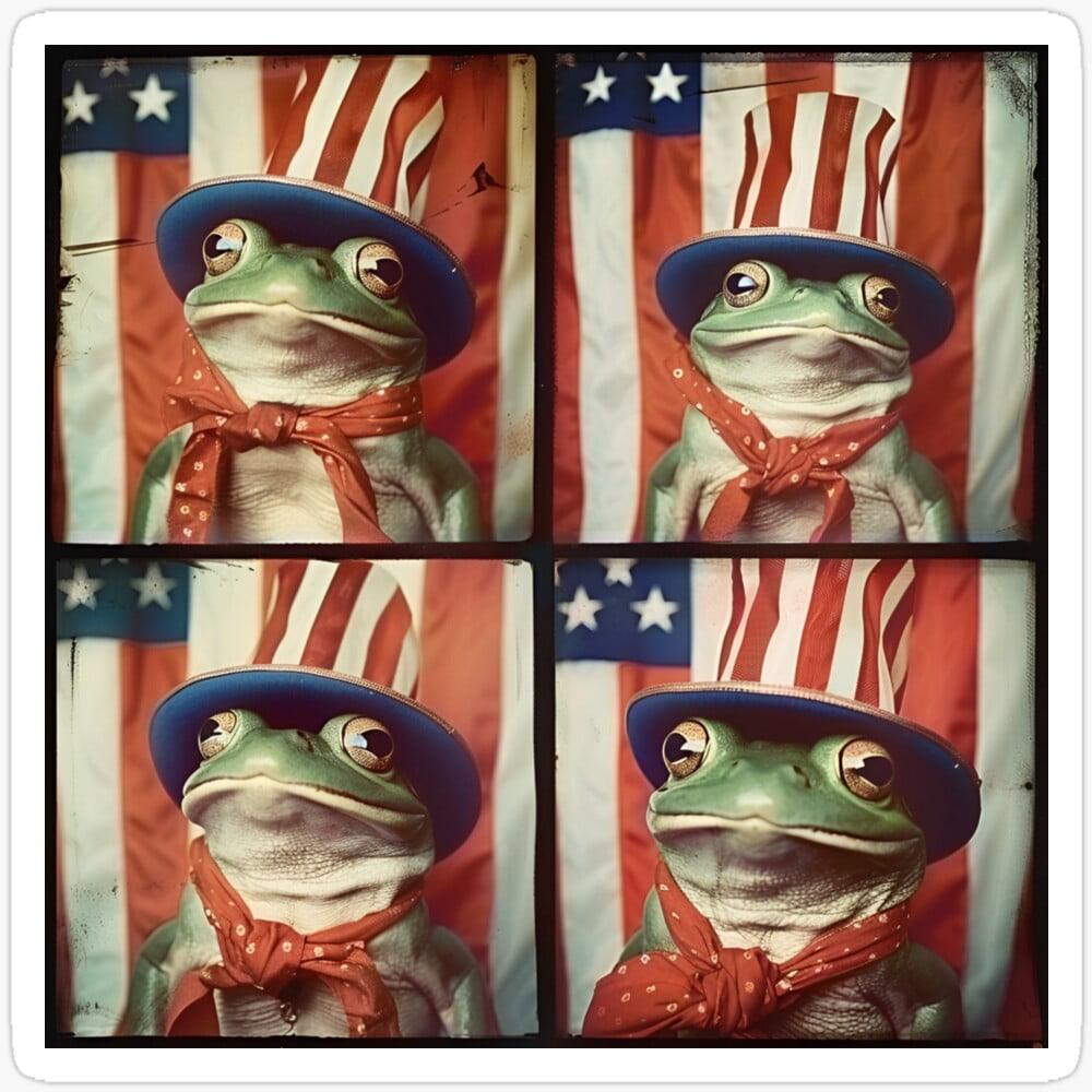 Patriotic Frog With American Flag Hat 4Th Of July Usa Independence Day ...