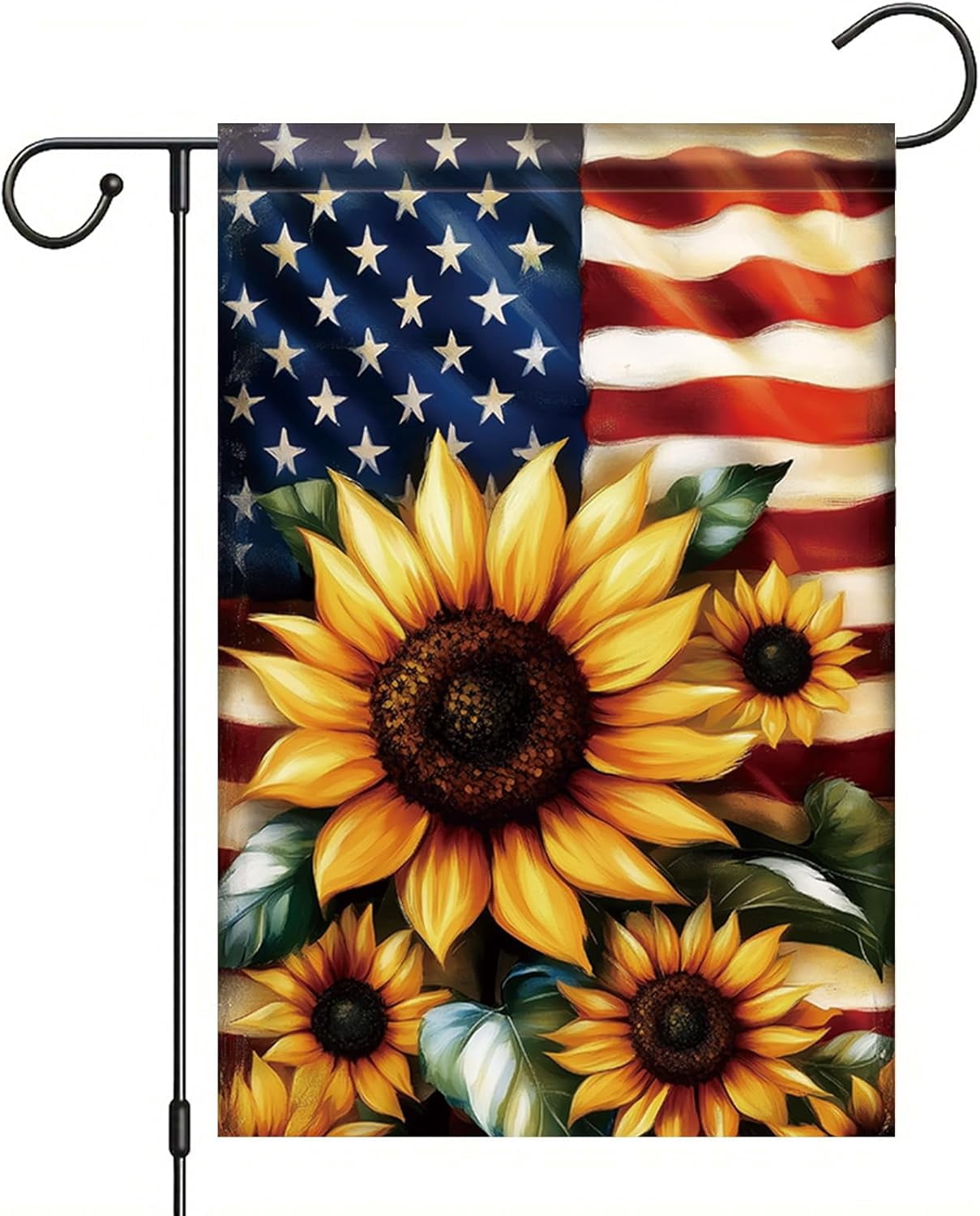 Patriotic Garden Flag Double Sided American Flag Cardinal Bird Floral ...