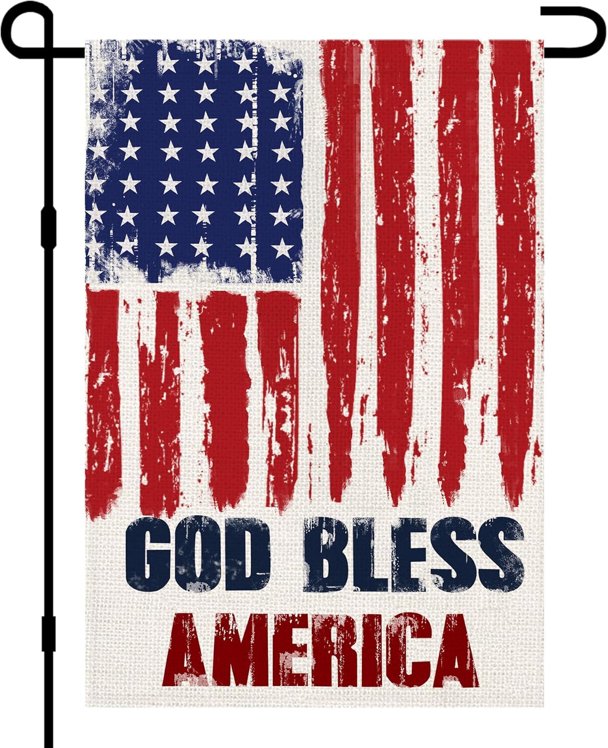Patriotic Garden Flag Double Sided Burlap, Memorial Day 4th of July ...