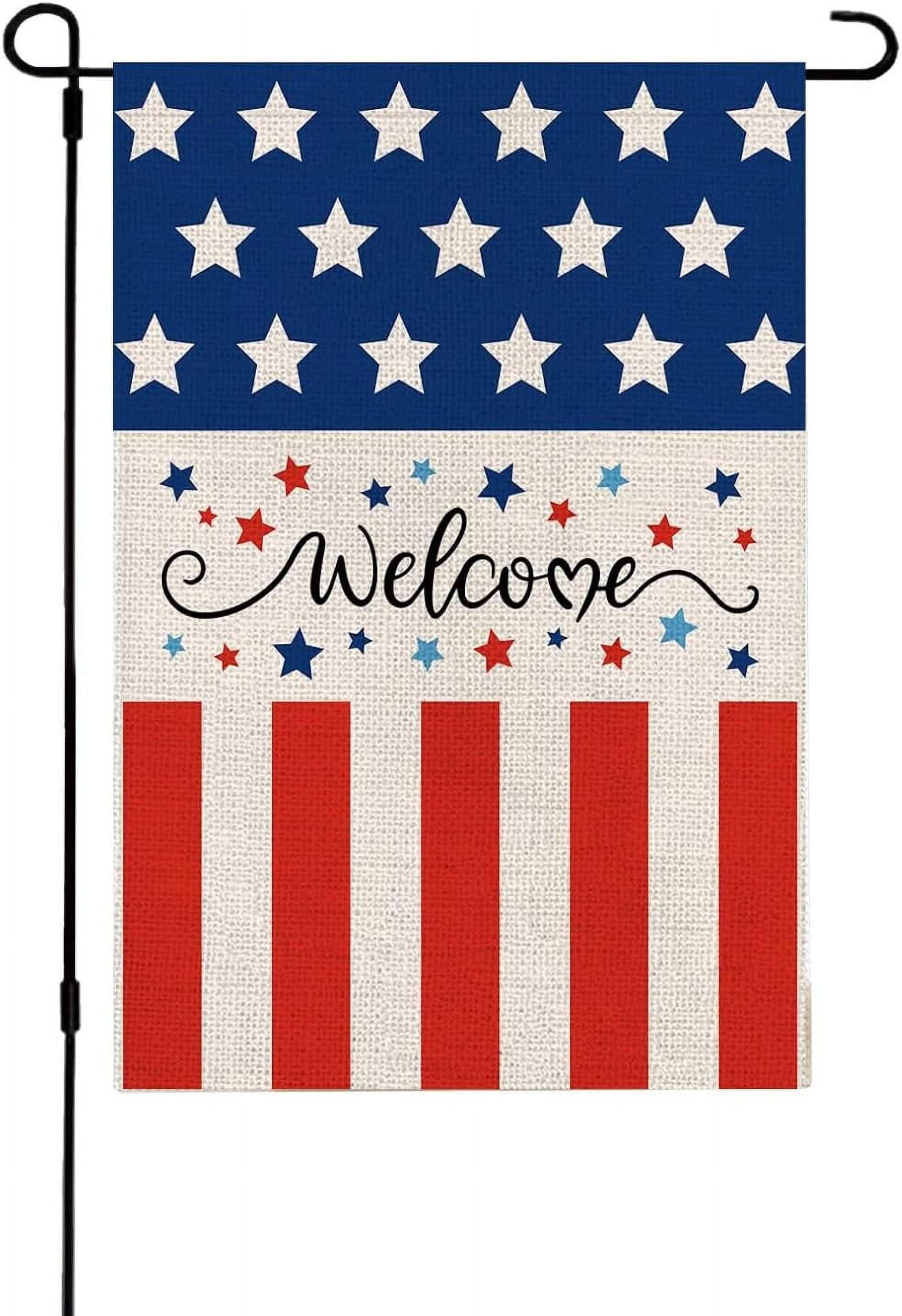 Patriotic Garden Flags 28x40 inch Double Sided 4th of July American ...
