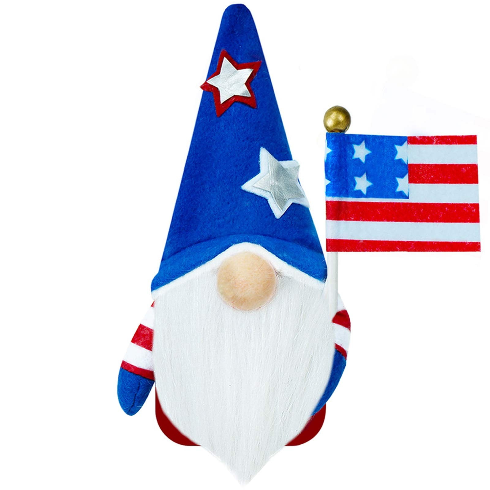 Patriotic Garden Gnome Saluting Yard Statue Decoration 4th of July Patriotic Gnomes Decorations ...